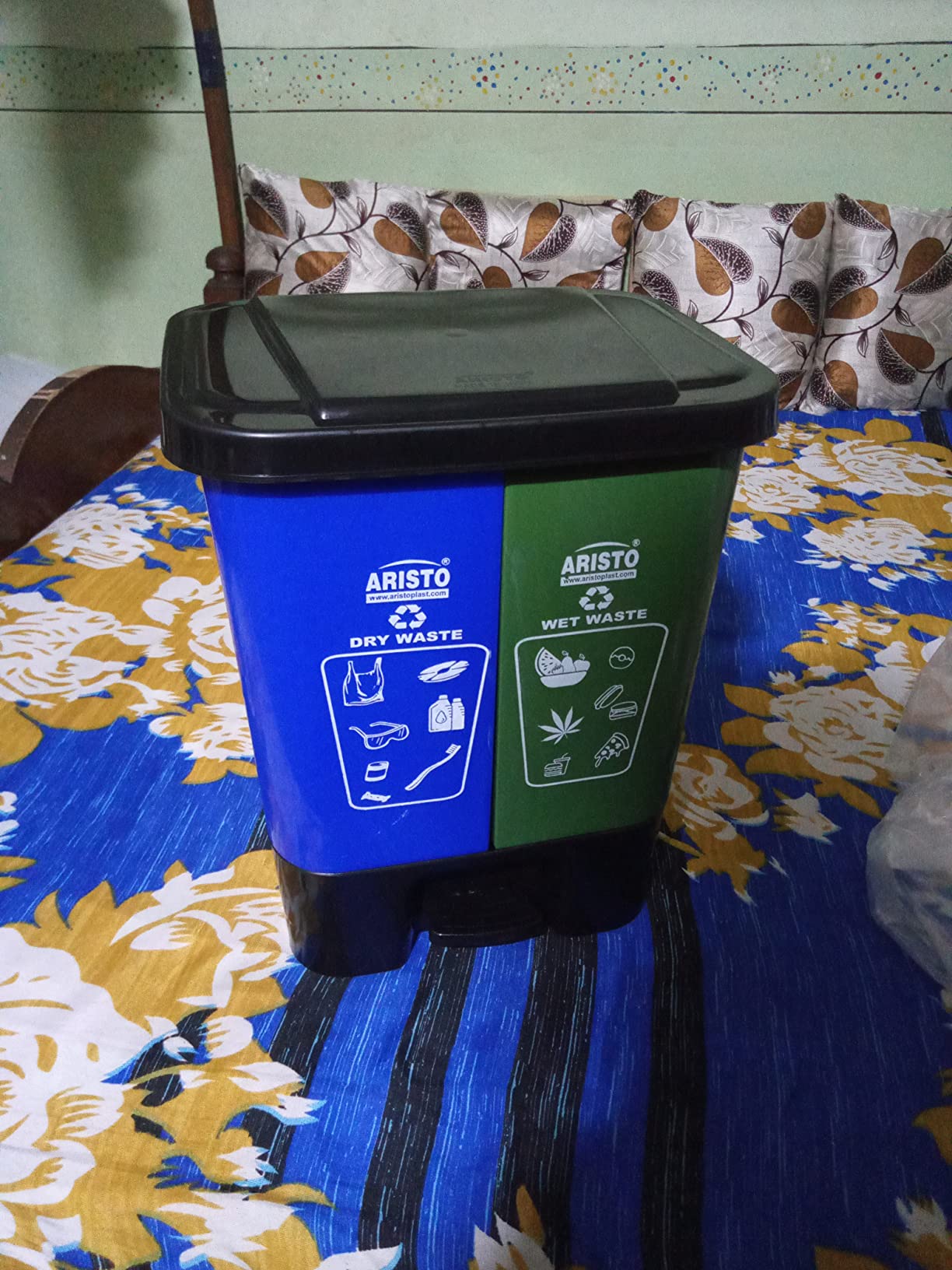 ARISTO 2 in 1 Dustbin - Dry Waste and Wet Waste Dustbin (20 Ltrs ...
