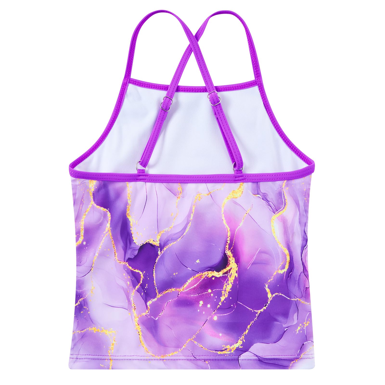 Snapklik.com : Kids Girl Swimsuit Size 10 9 Tankini Purple Marble ...