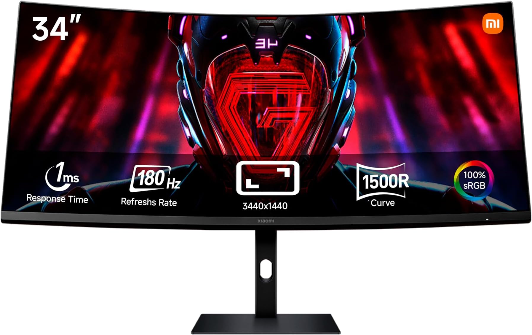 Xiaomi G34WQi Ultrawide Gaming Monitor 34 Zoll - WQHD, 180Hz, 1ms, HDR 10, 100% sRGB, 4000:1 ...