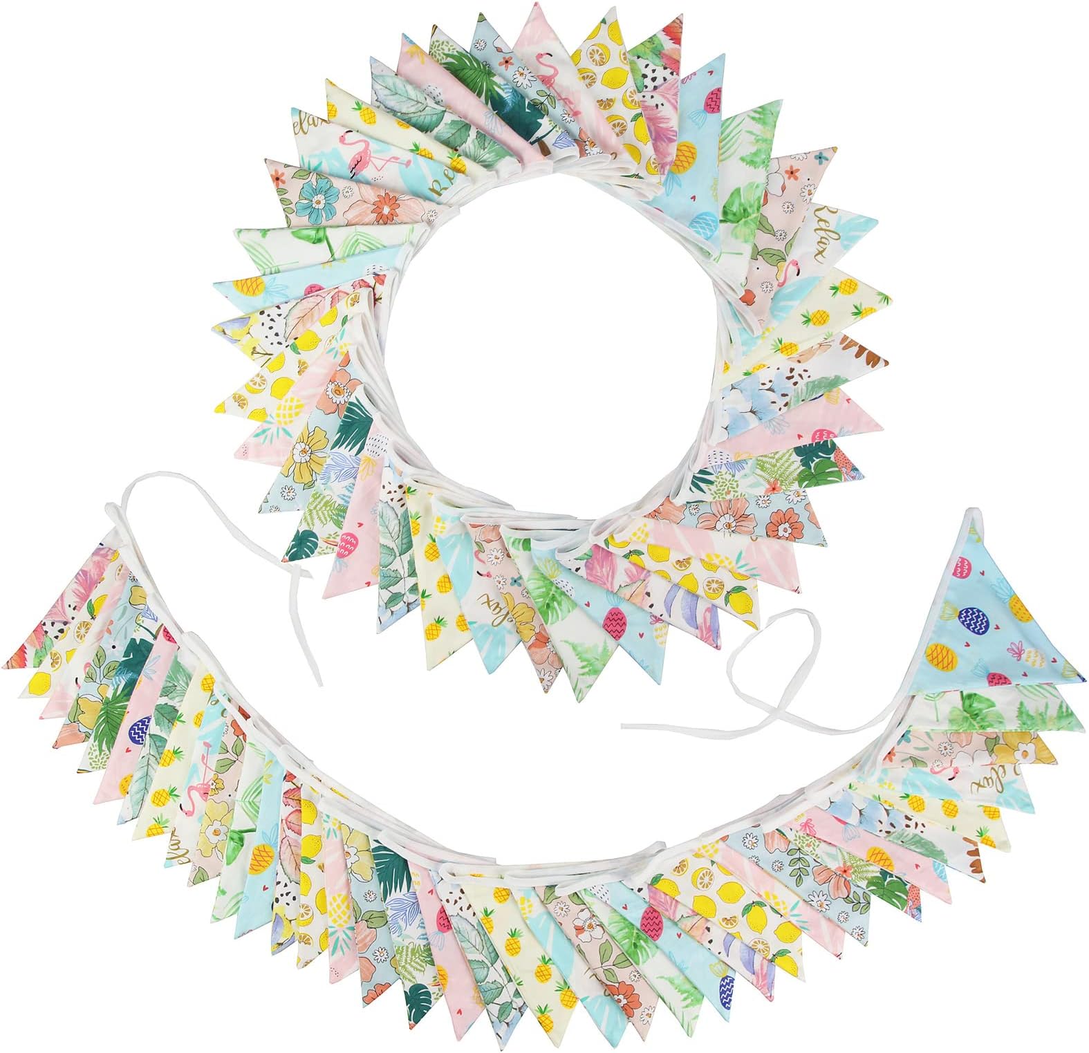 Amazon.com: Lucleag 32.8 ft 4 of July Banners Triangle Flag, Red White ...