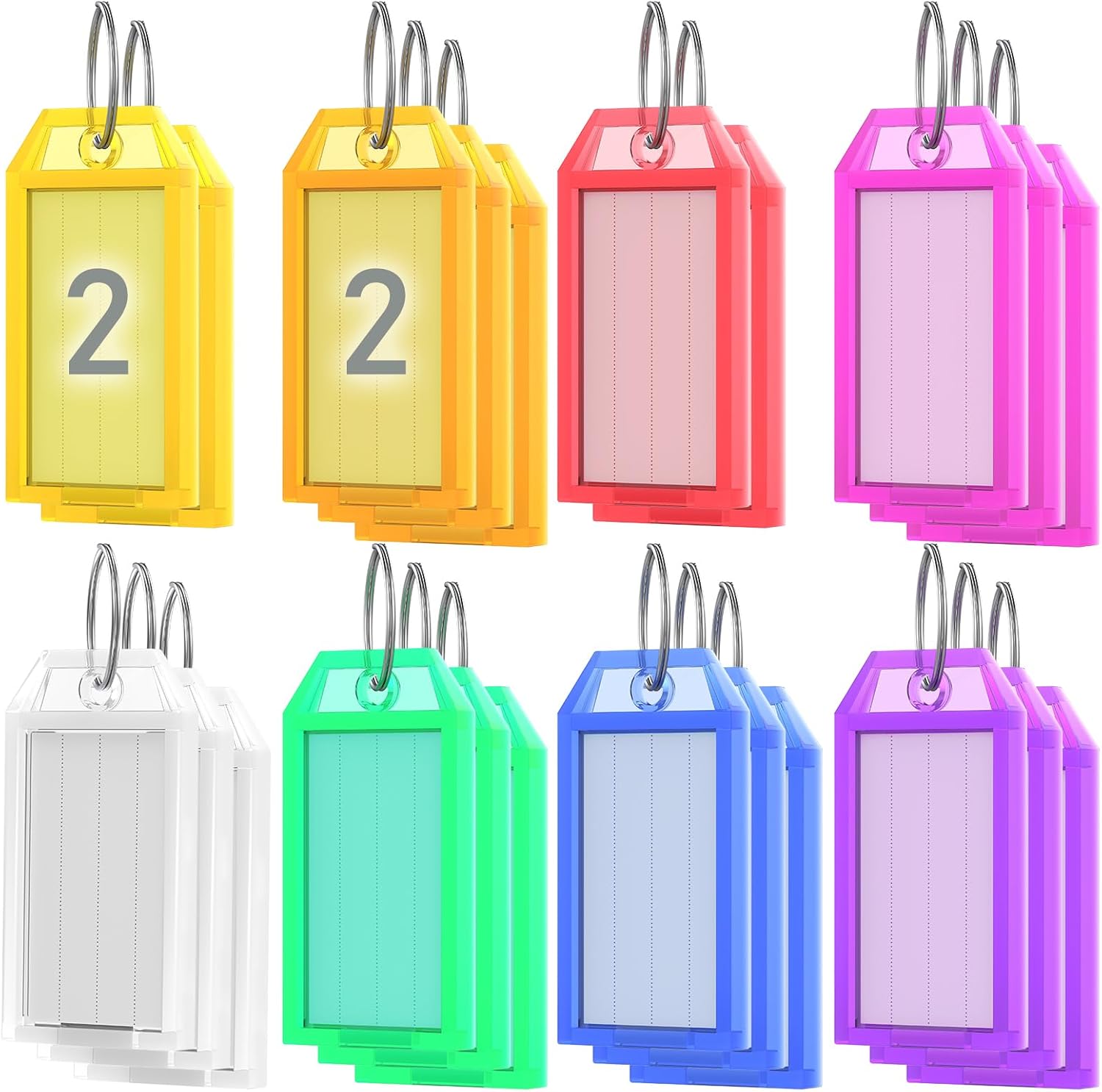 Amazon.com : ttstar 22 Pack Plastic Key Tags with Label, Key Labels ...