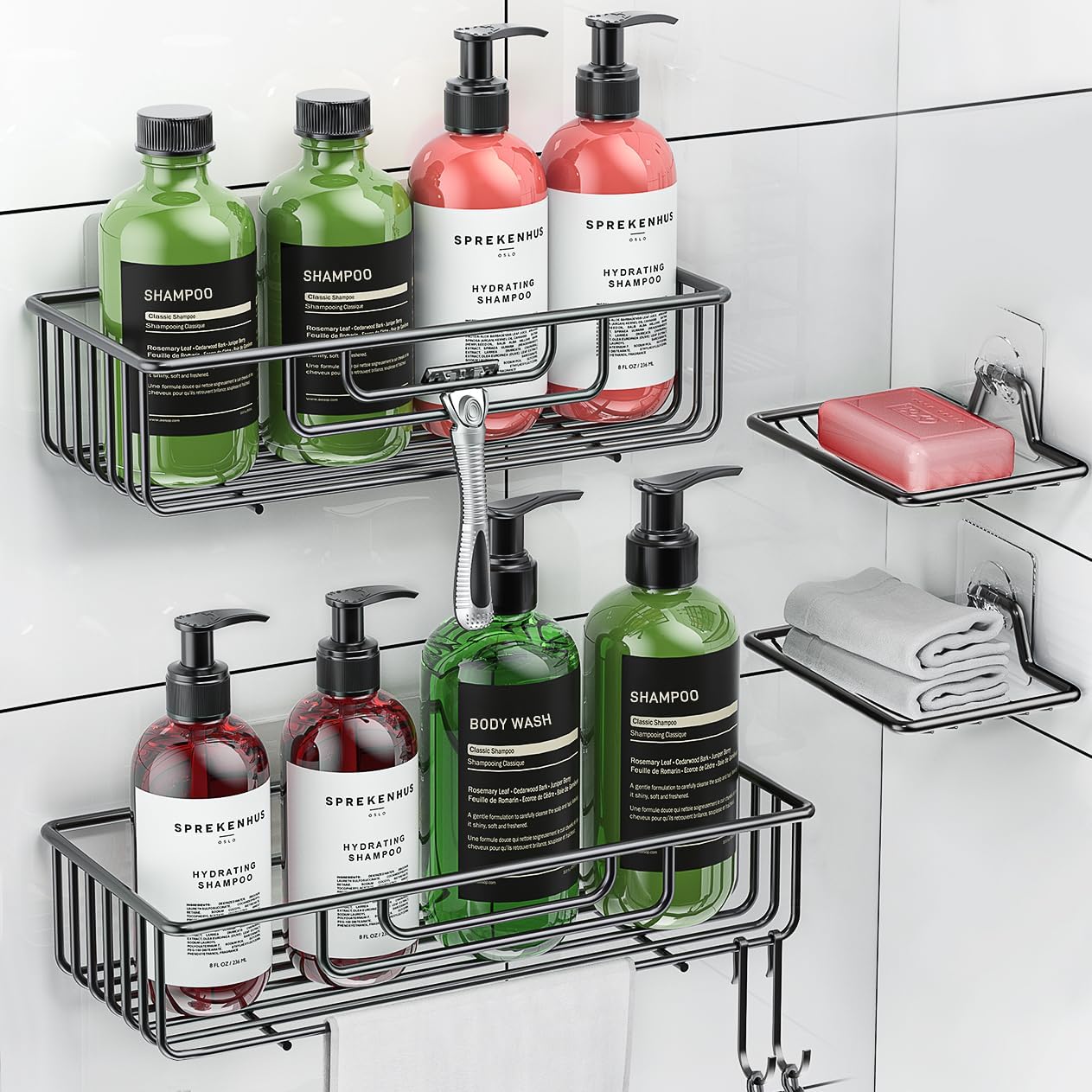 Amazon.com: Doiueioa Bathroom Shower Caddy Organizer Shelf Rack 4 Pack ...