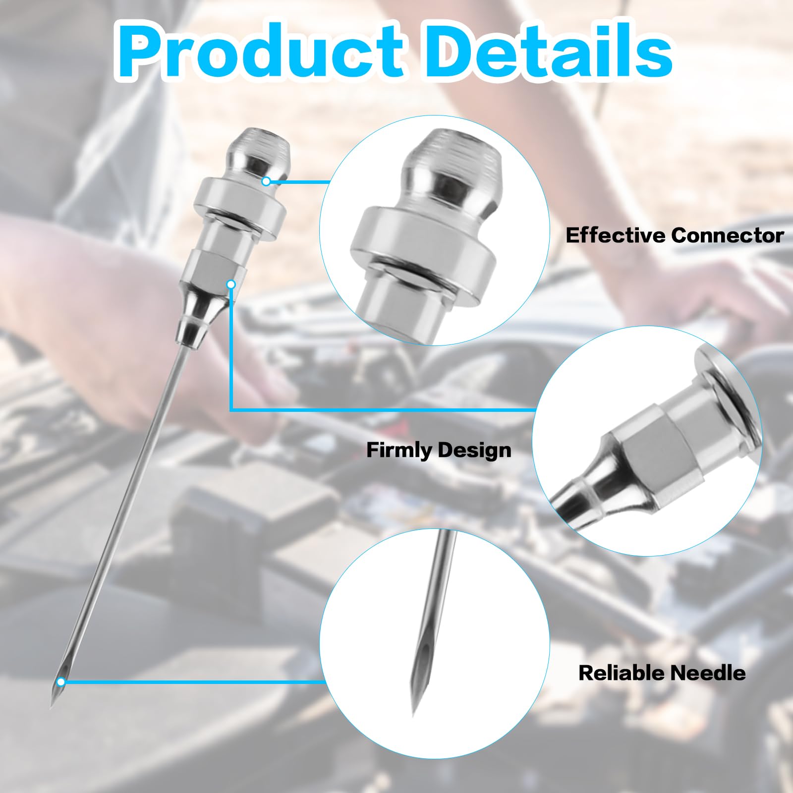 Snapklik.com : 8pcs Grease Gun Needle Accessory Set: 6 Grease Injector ...