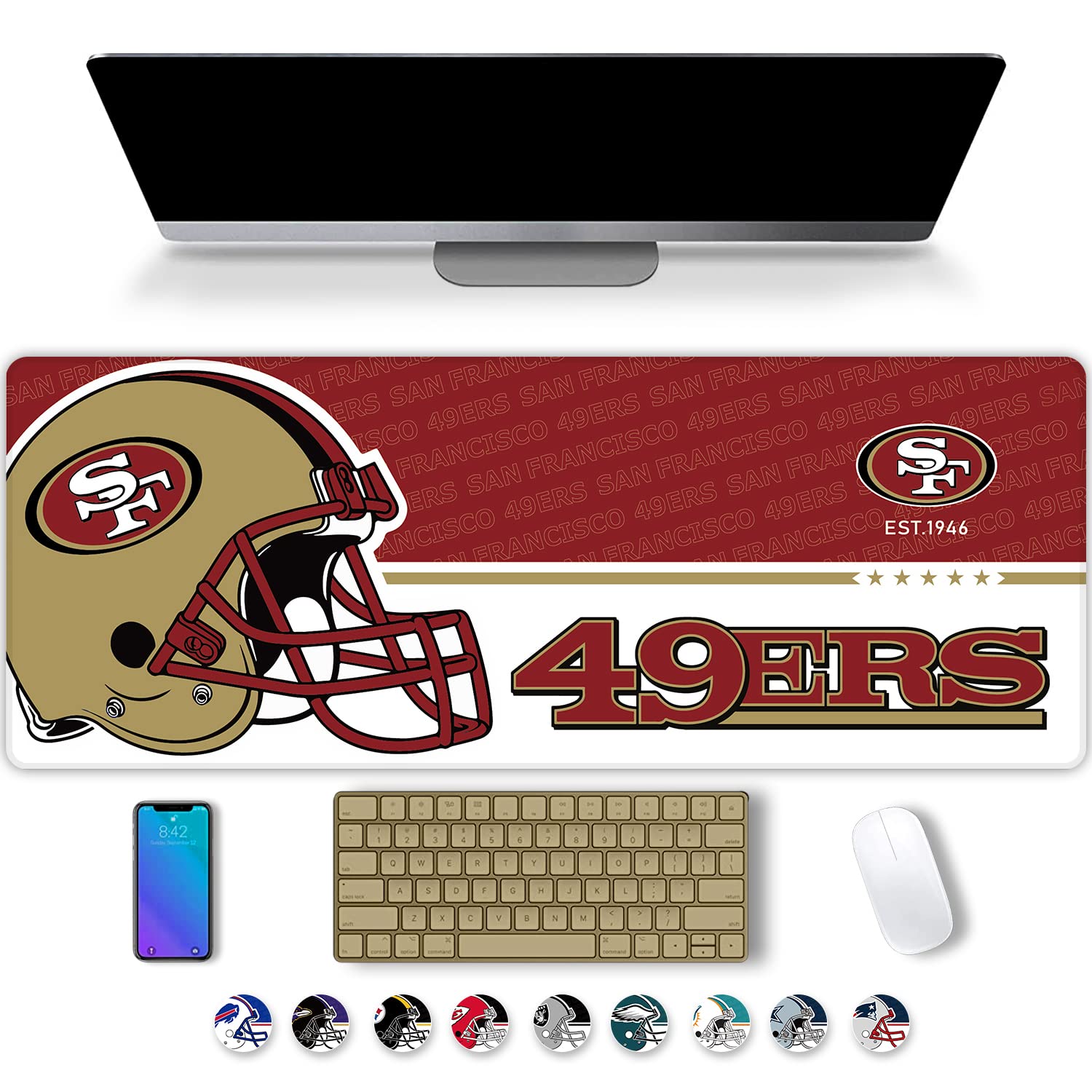 Amazon.com: Aollpu Large Gaming Mouse Pad for Sports Fans,Stitched ...