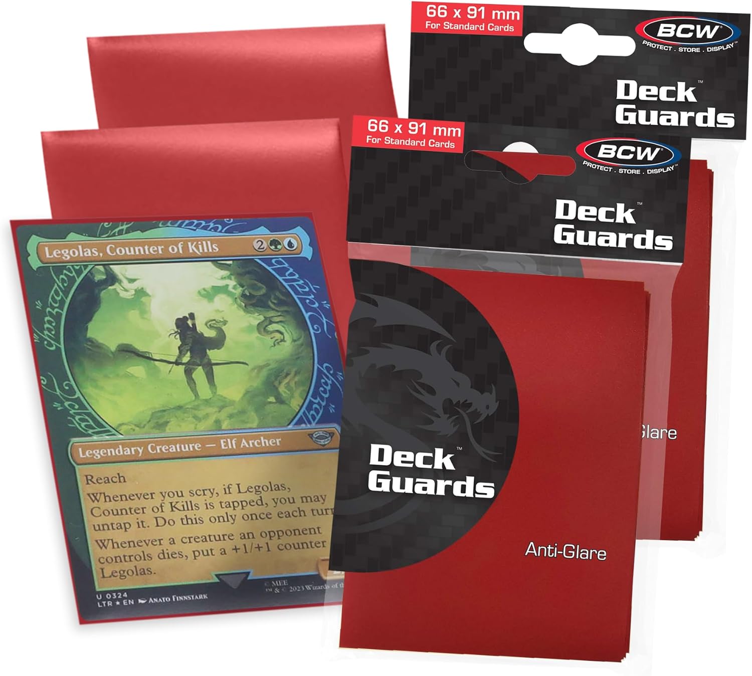 Amazon.com: BCW Deck Guard - Double Matte Red Card Sleeves | Acid-Free ...