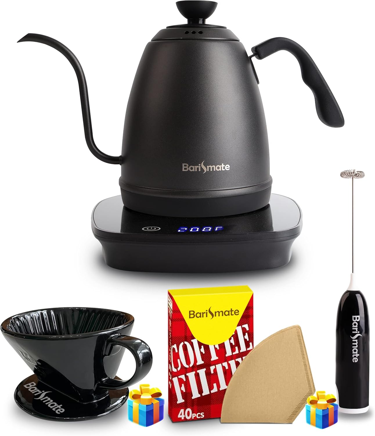 Electric Gooseneck Kettle With Temperature Control Stainless Steel Milk ...