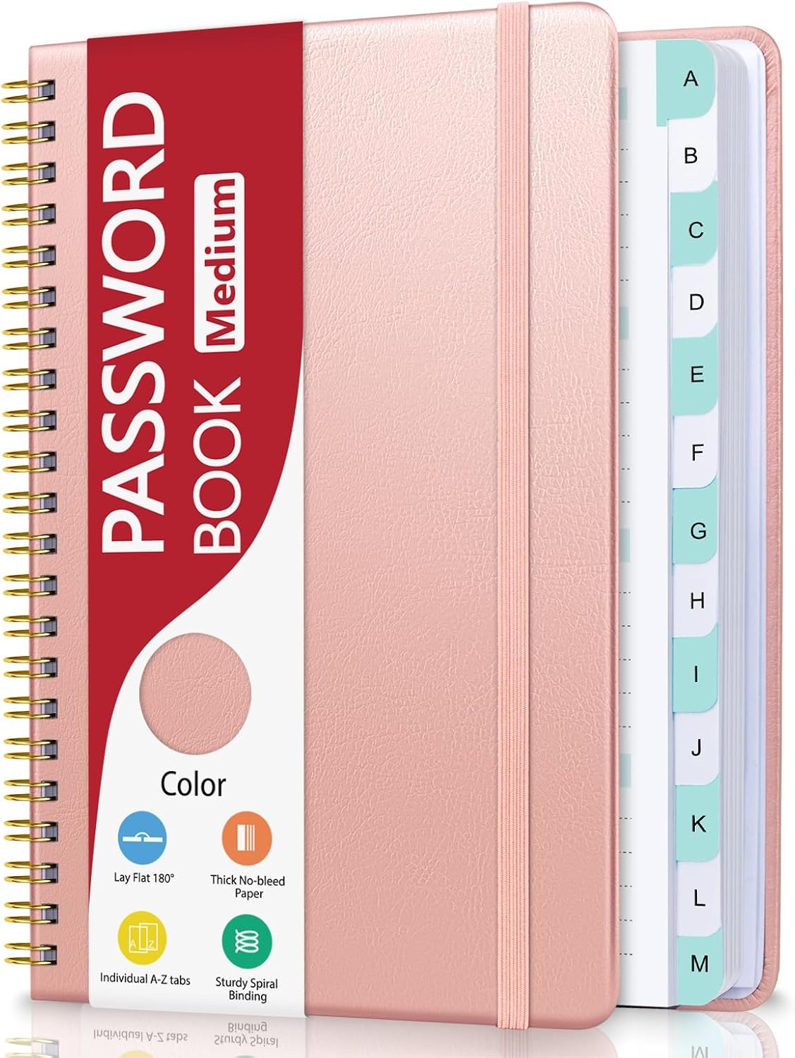 Amazon.com : Spiral Password Book with Individual Alphabetical Tabs ...