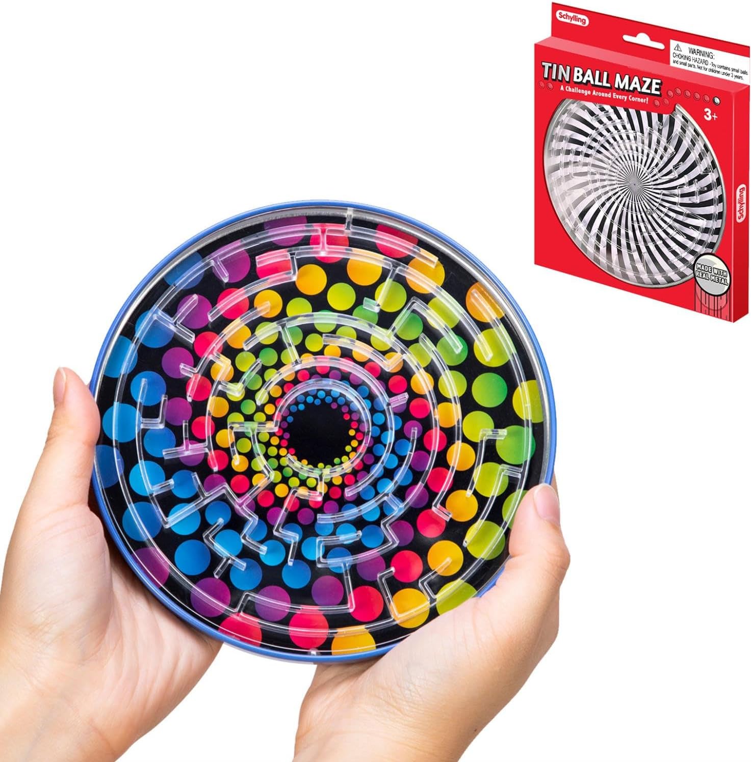Schylling Tin BB Maze Ball Game - 6" Retro Ball Maze Puzzles in 3 ...