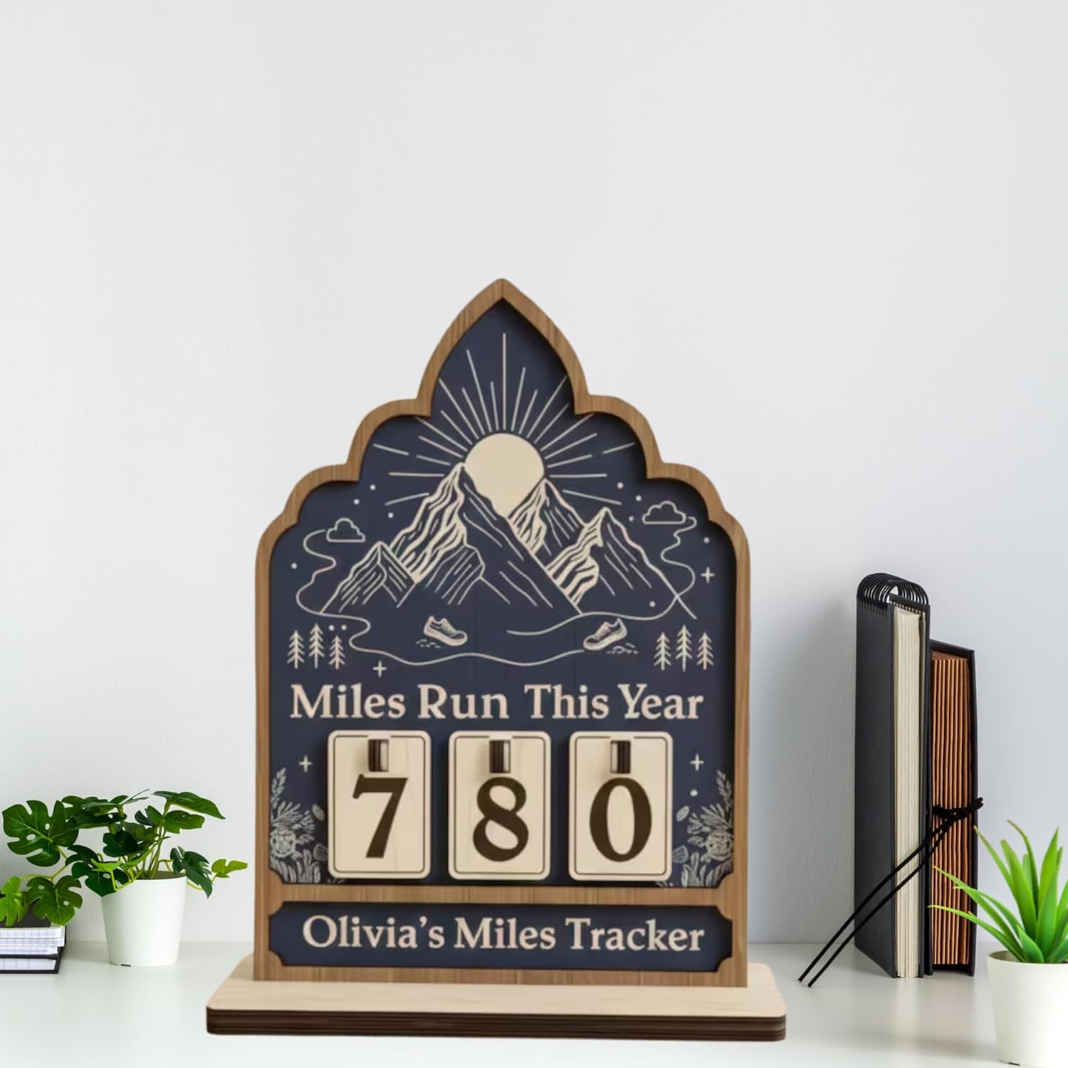 Amazon.com: Custom Running Miles Tracker Sign Gifts for Runner, Running ...