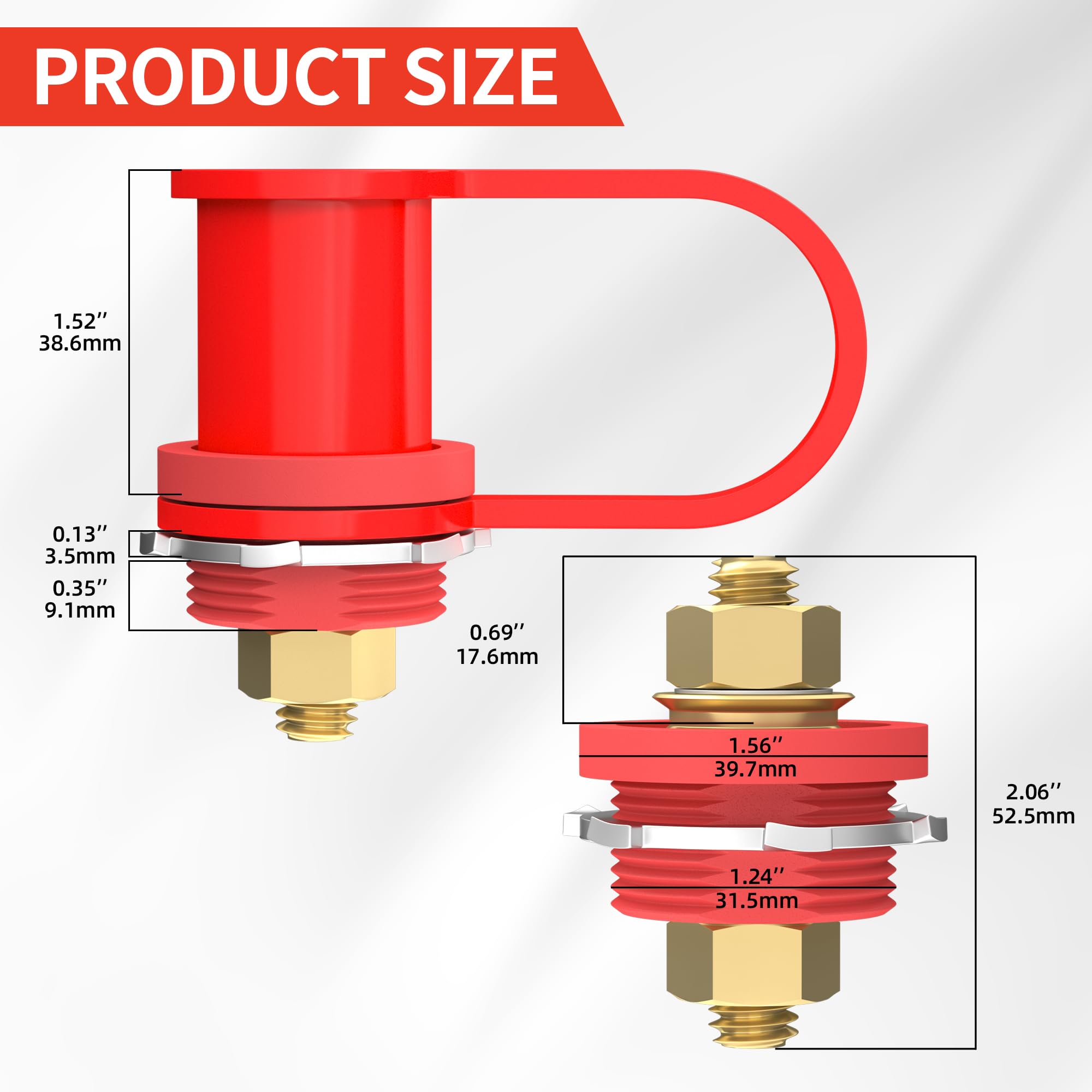 Snapklik.com : Joinfworld Thru Panel Battery Bulkhead Connectors 3/8" Stud