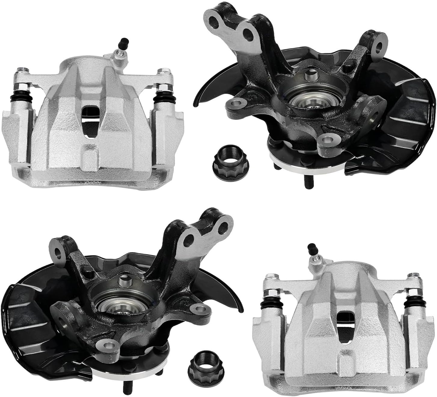 Amazon.com: Detroit Axle - Front Steering Knuckles Hubs Brake Calipers ...