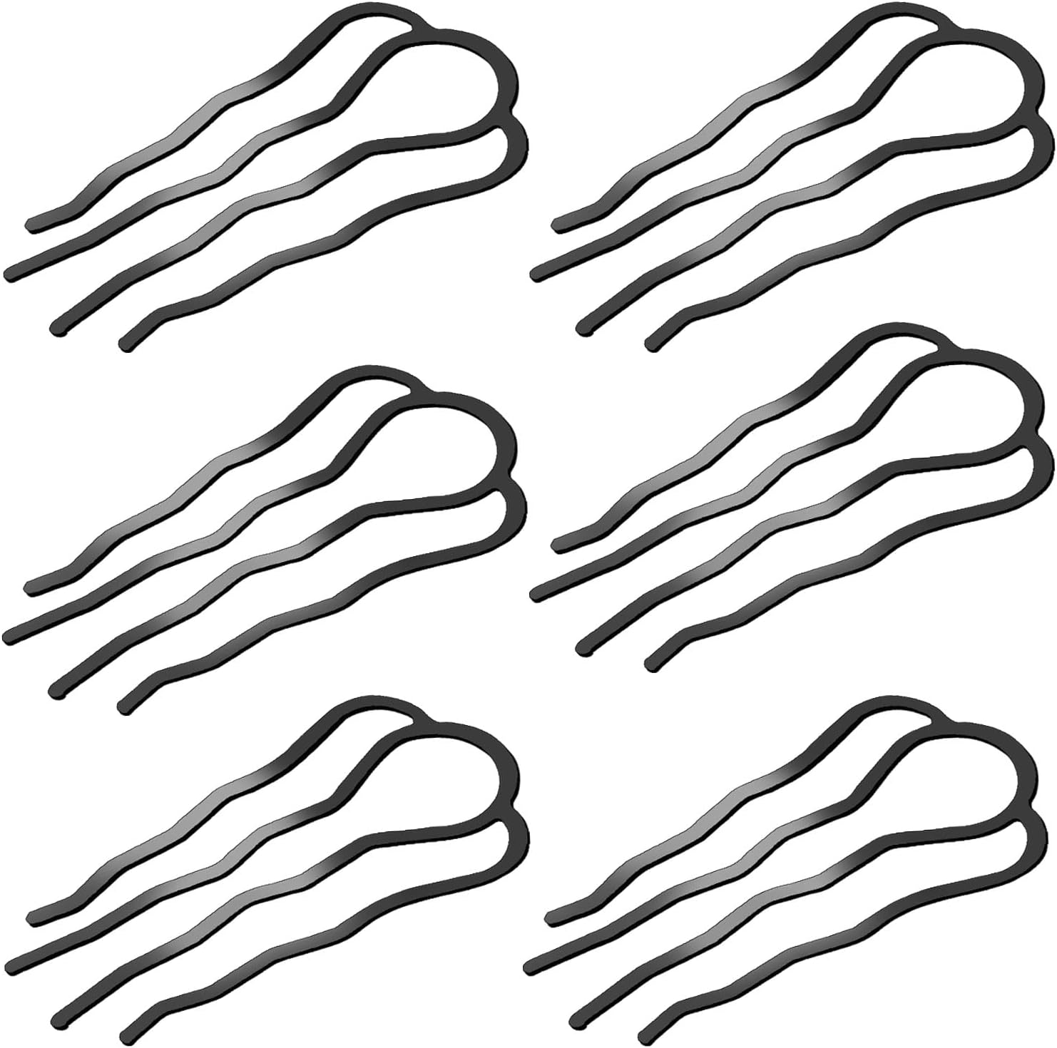 Amazon.com : 6 Pieces Metal Hair Forks and 4 Prong U-Shape Sticks ...