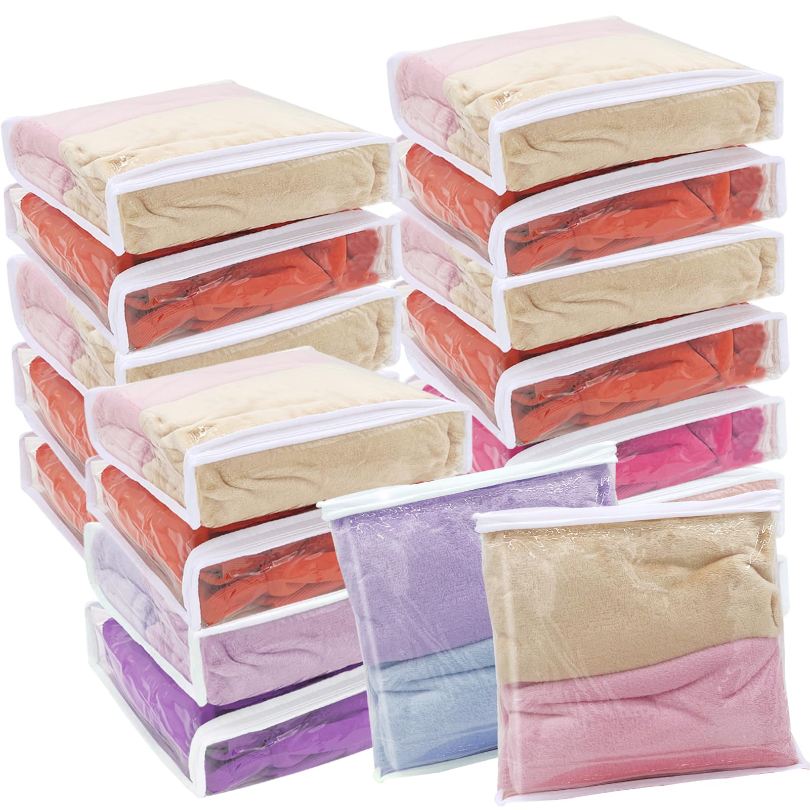 20 Pcs Clear Vinyl Zippered Sweater Storage Bags with Zipper Plastic ...