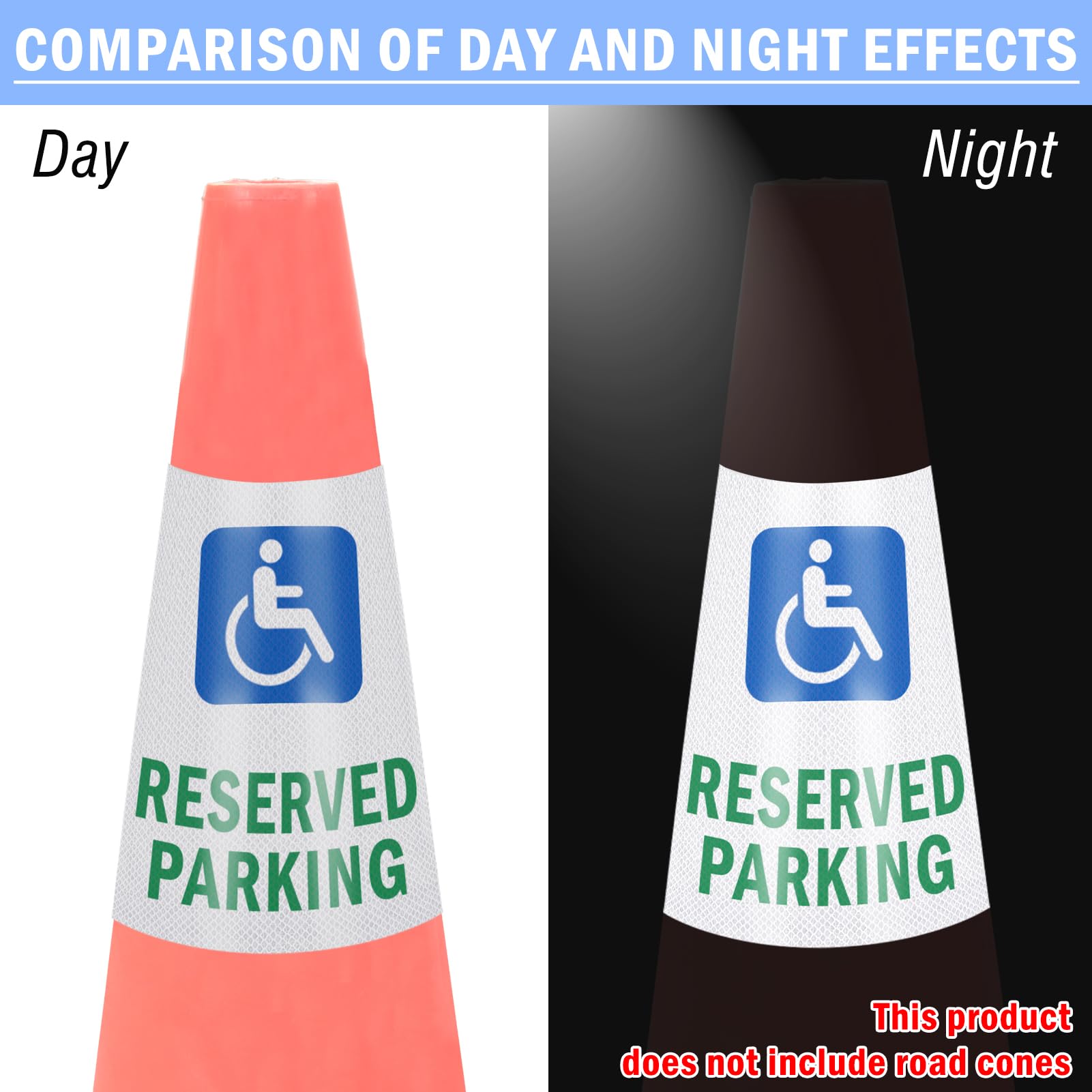Snapklik.com : 2 Pack Reserved Parking” Message Collars Cone Sleeve ...