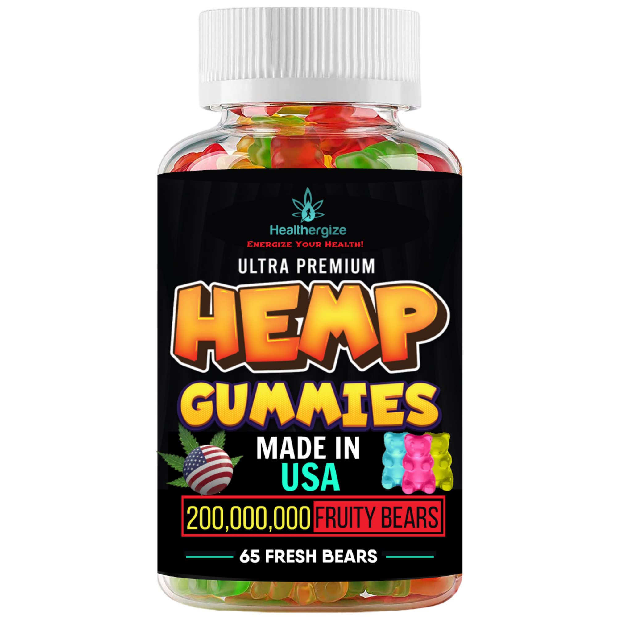Amazon.com: Healthergize Hemp Gummies-Premium Natural Hemp Oil Gummy ...