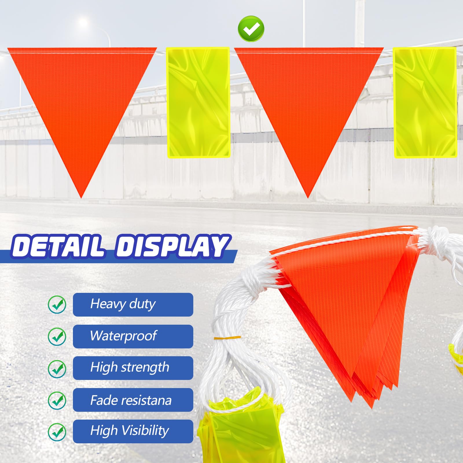 Snapklik.com : Preboun Perimeter Marking Flags 102 Ft/ 45 Pcs Caution ...