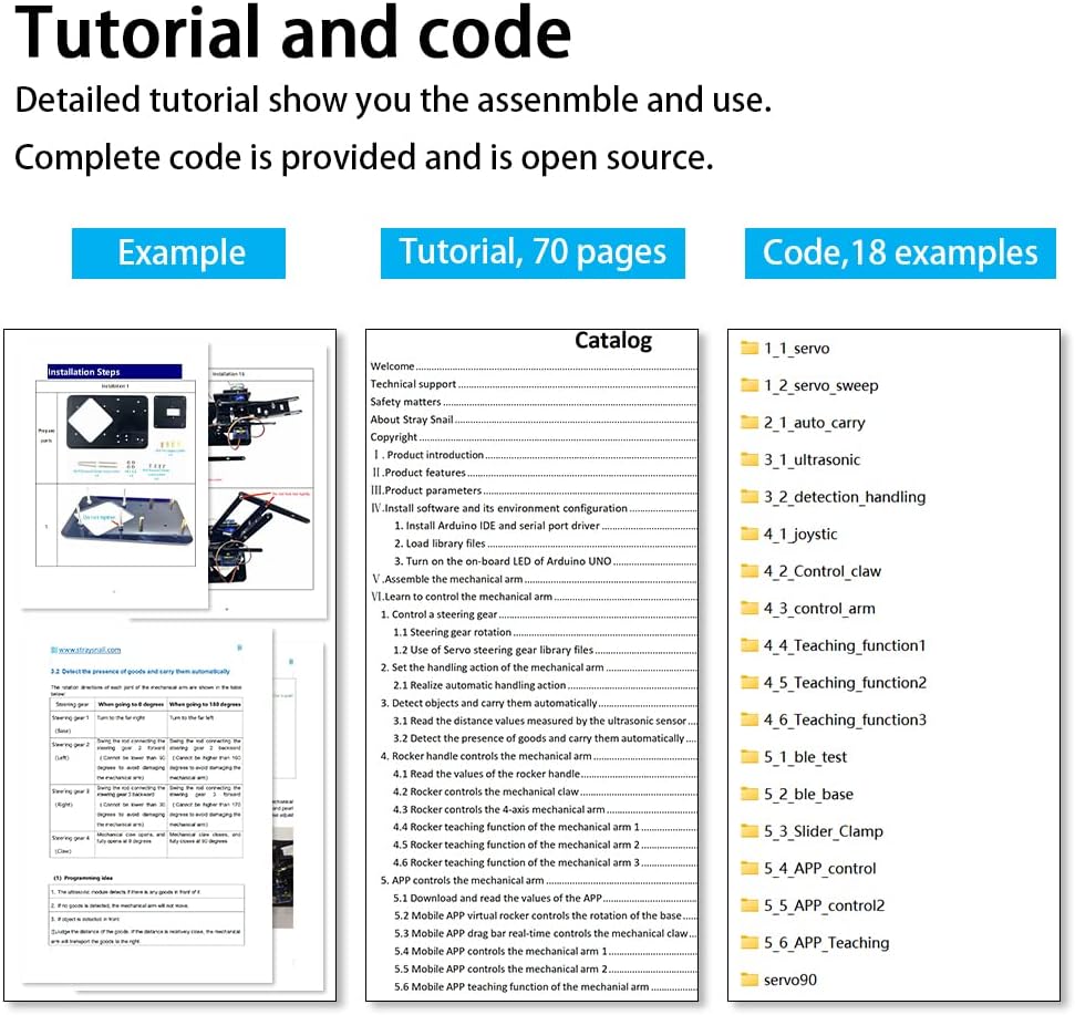 Kit de brazo robot para Arduino, reconocimiento inteligente ultrasónico ...