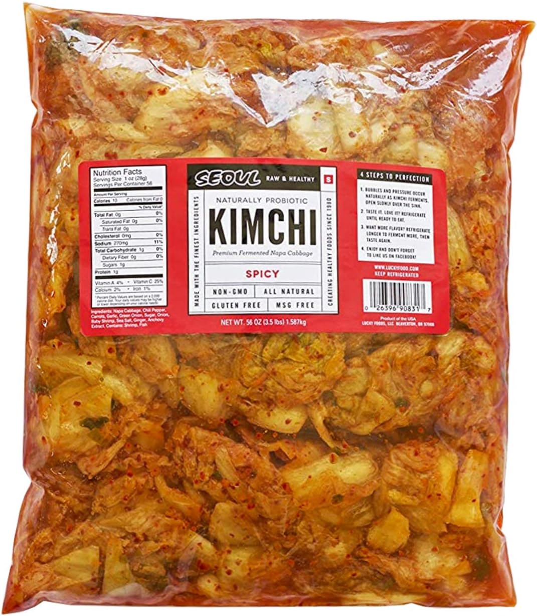 Amazon.com : Lucky Foods Seoul Spicy Kimchi, (56oz / 3.5 lbs ...