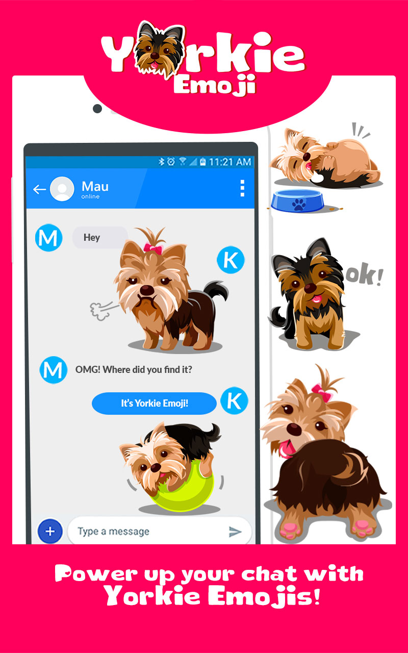 Yorkshire Terrier Dog Emoji Stickers - Yorkie Keyboard App - App on ...