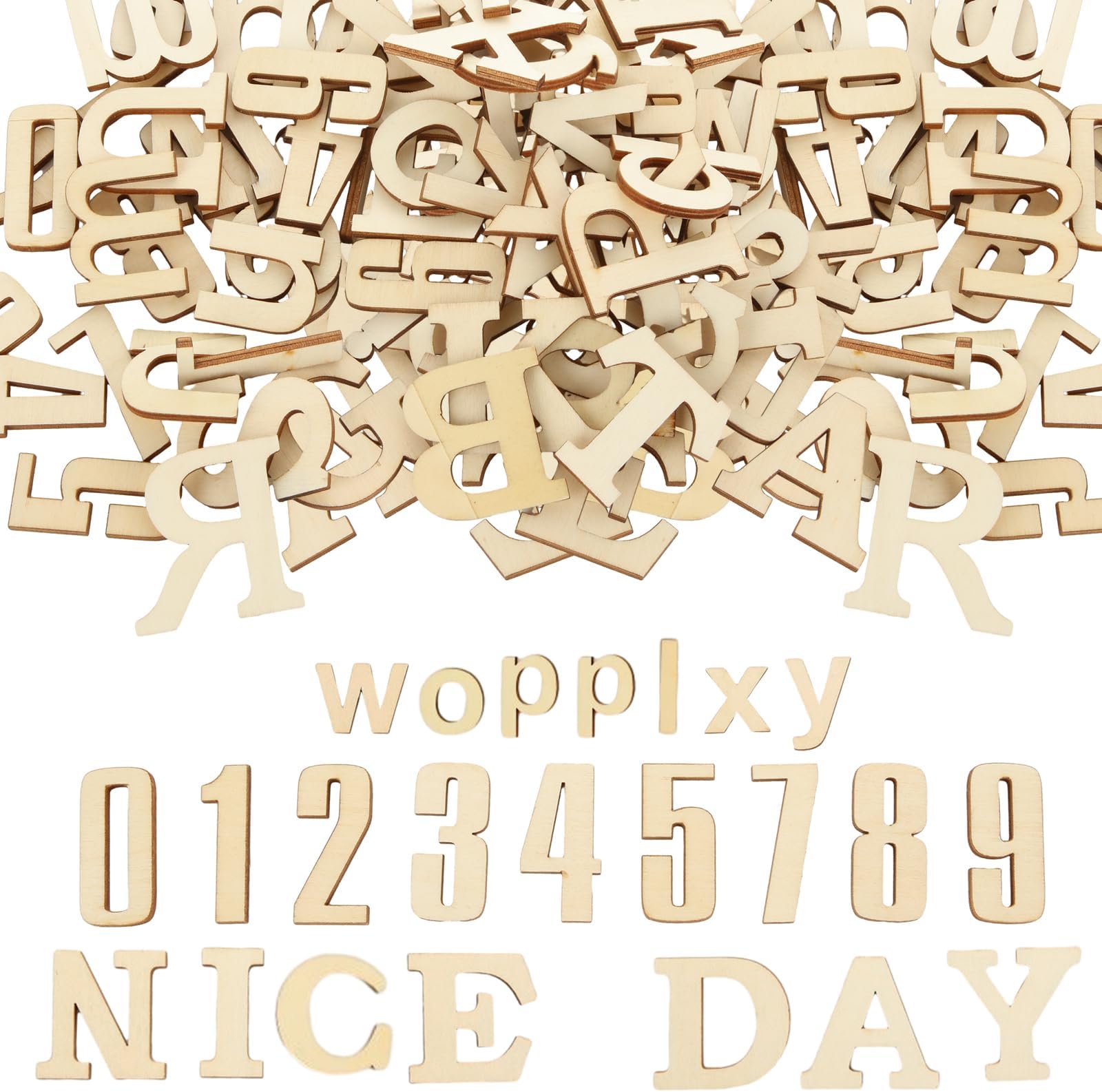 Amazon.com: WOPPLXY 372 Pcs 1.5 Inch Wooden Letters Wooden Numbers ...