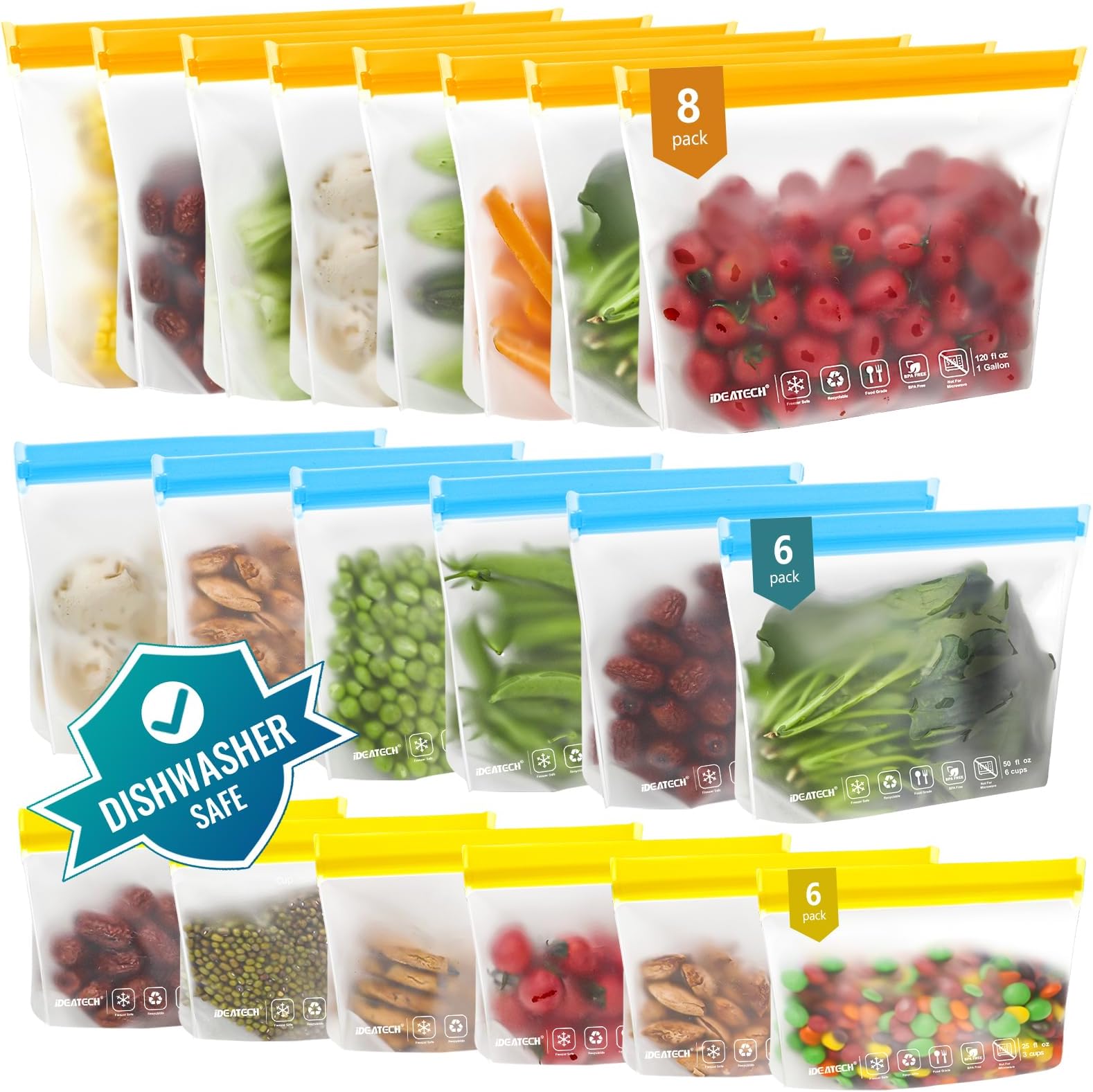 Amazon.com: Joie Reusable Food Storage Bags - Reusable Bags for Snacks ...