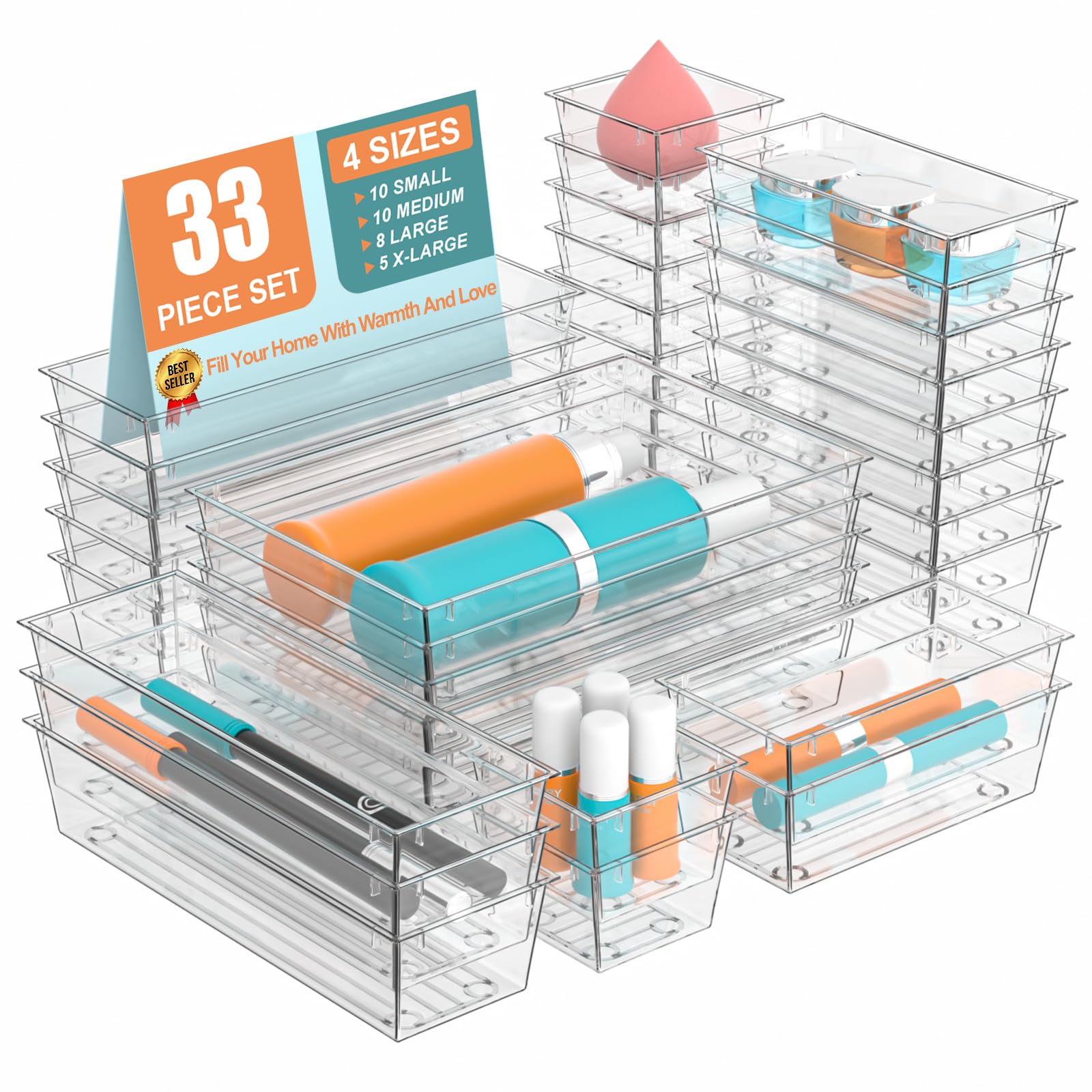 Amazon.com: 【28 PCS】Drawer Organizers, Organization and Storage ...