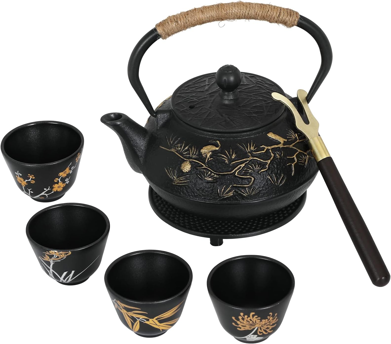 Amazon.com: Juvale Cast Iron Teapot with Infuser - Japanese Tea Kettle ...