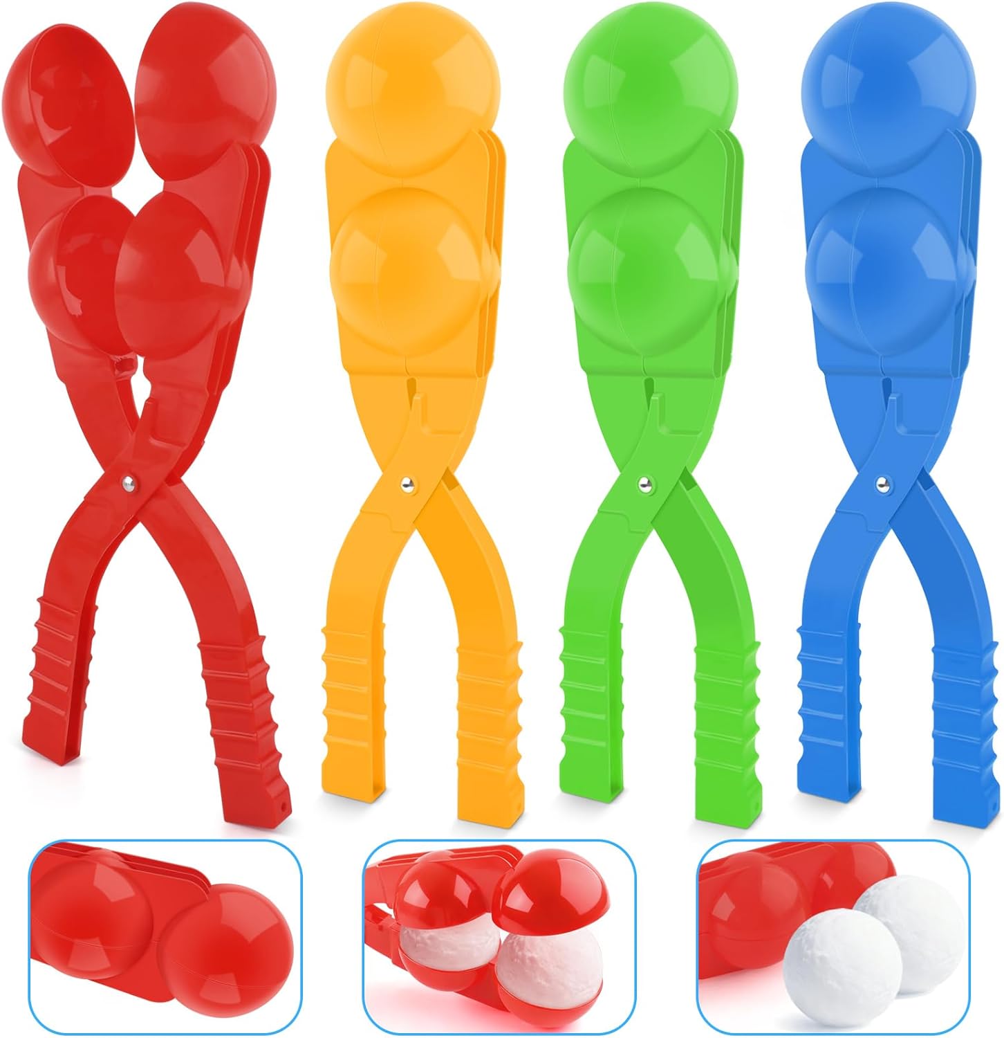 4 Pack Snowball Maker, Large Snow Ball Clip Mold Tool with Handle for ...