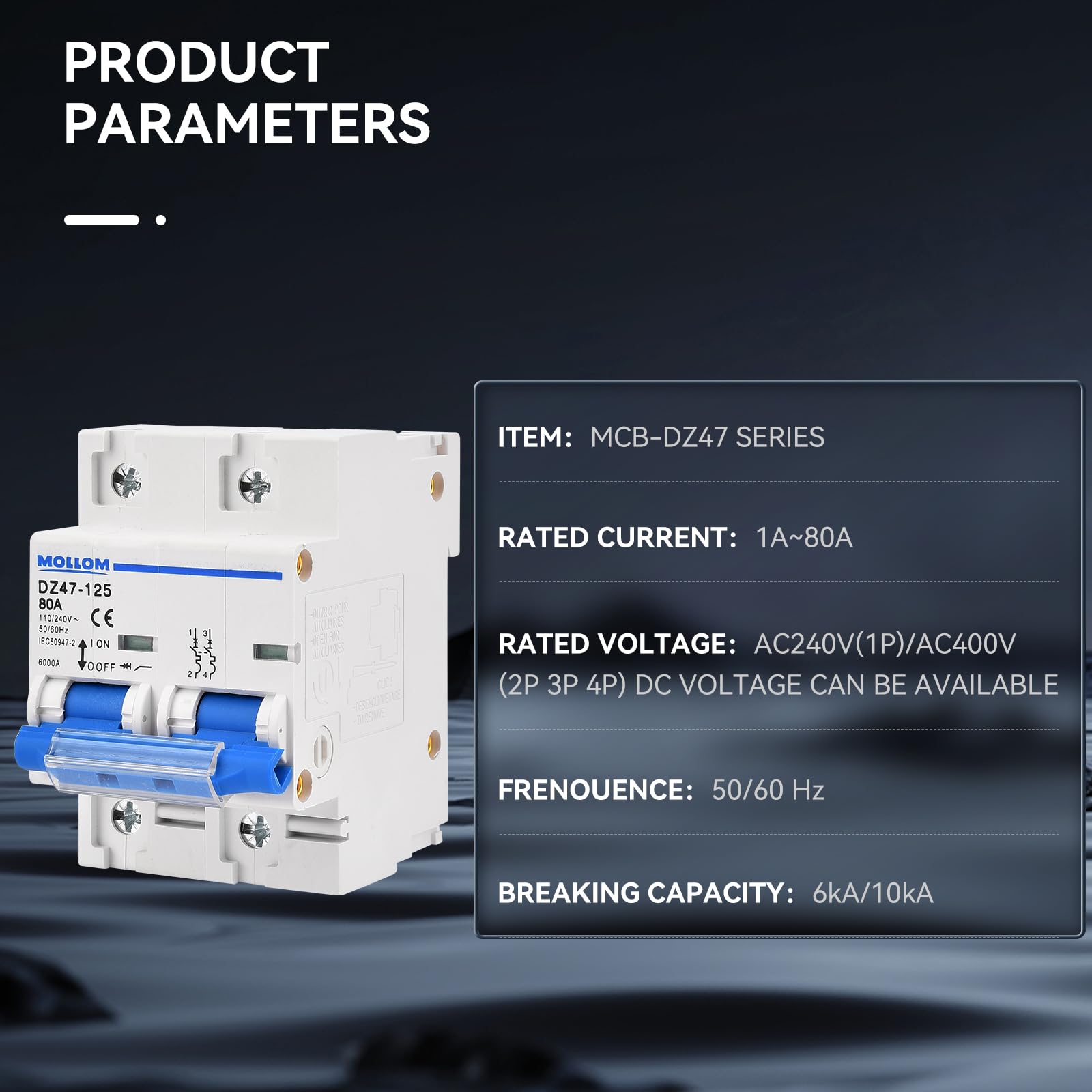 Snapklik.com : AC 2 Pole Miniature Circuit Breaker, 110V-240V 80Amps ...