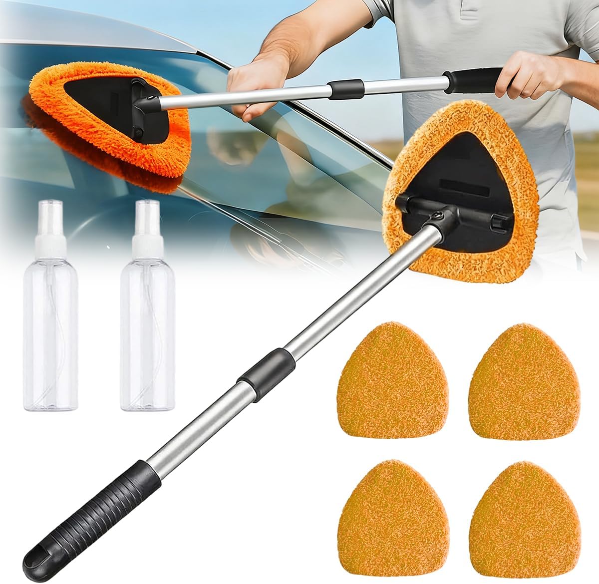 Amazon.com: Car Windshield Cleaning Tool Set, Inside Car Window Cleaner ...