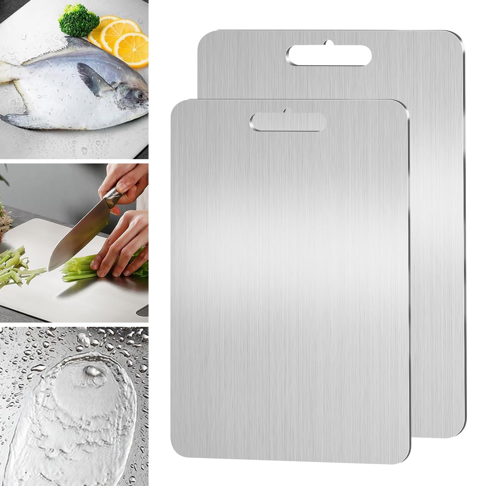 Amazon.com: Titanium Cutting Board, Cutting Boards For Kitchen, 2 Pack ...