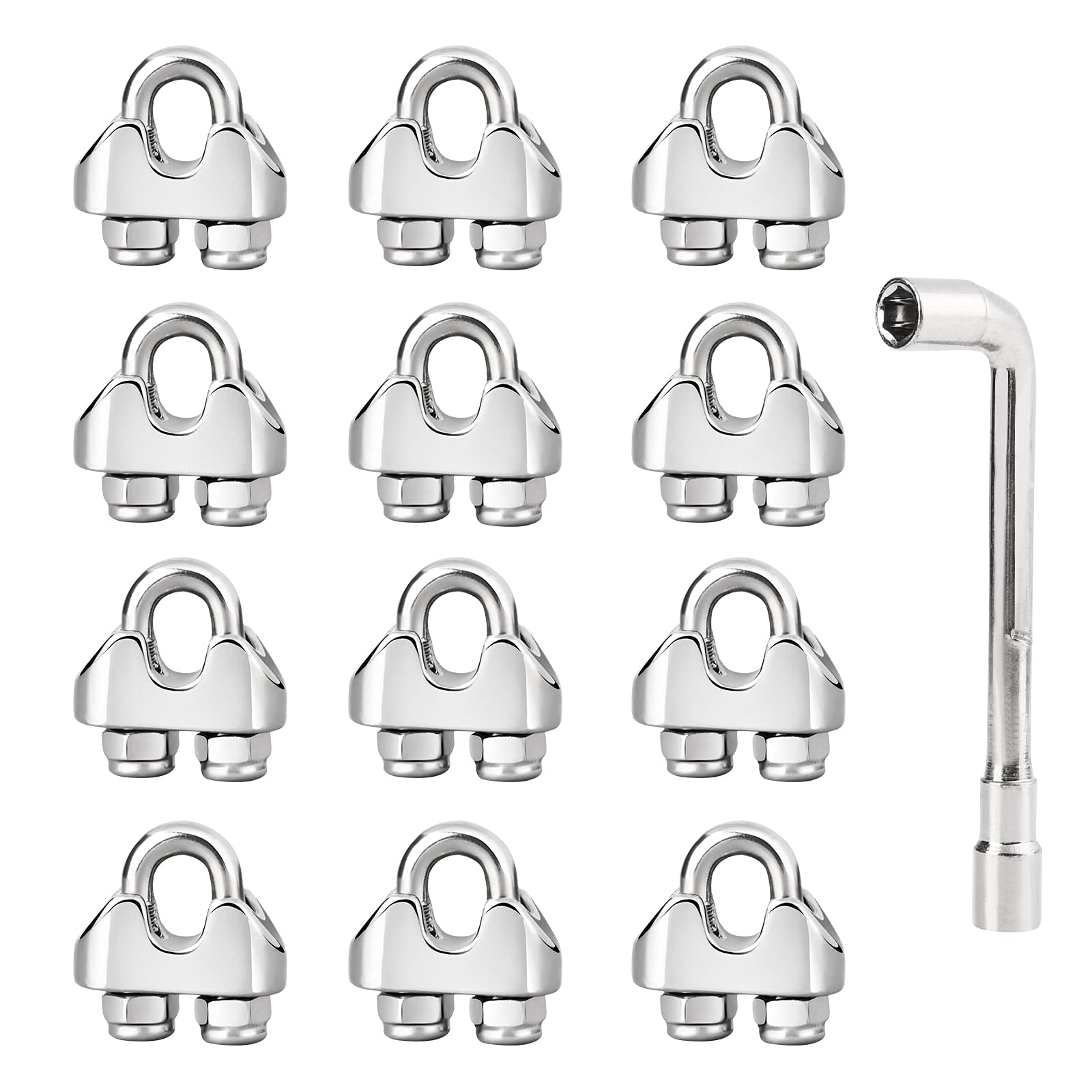 Buy Abimars Wire Rope Clip, M4 Cable Clamps with Locknut, Stainless ...