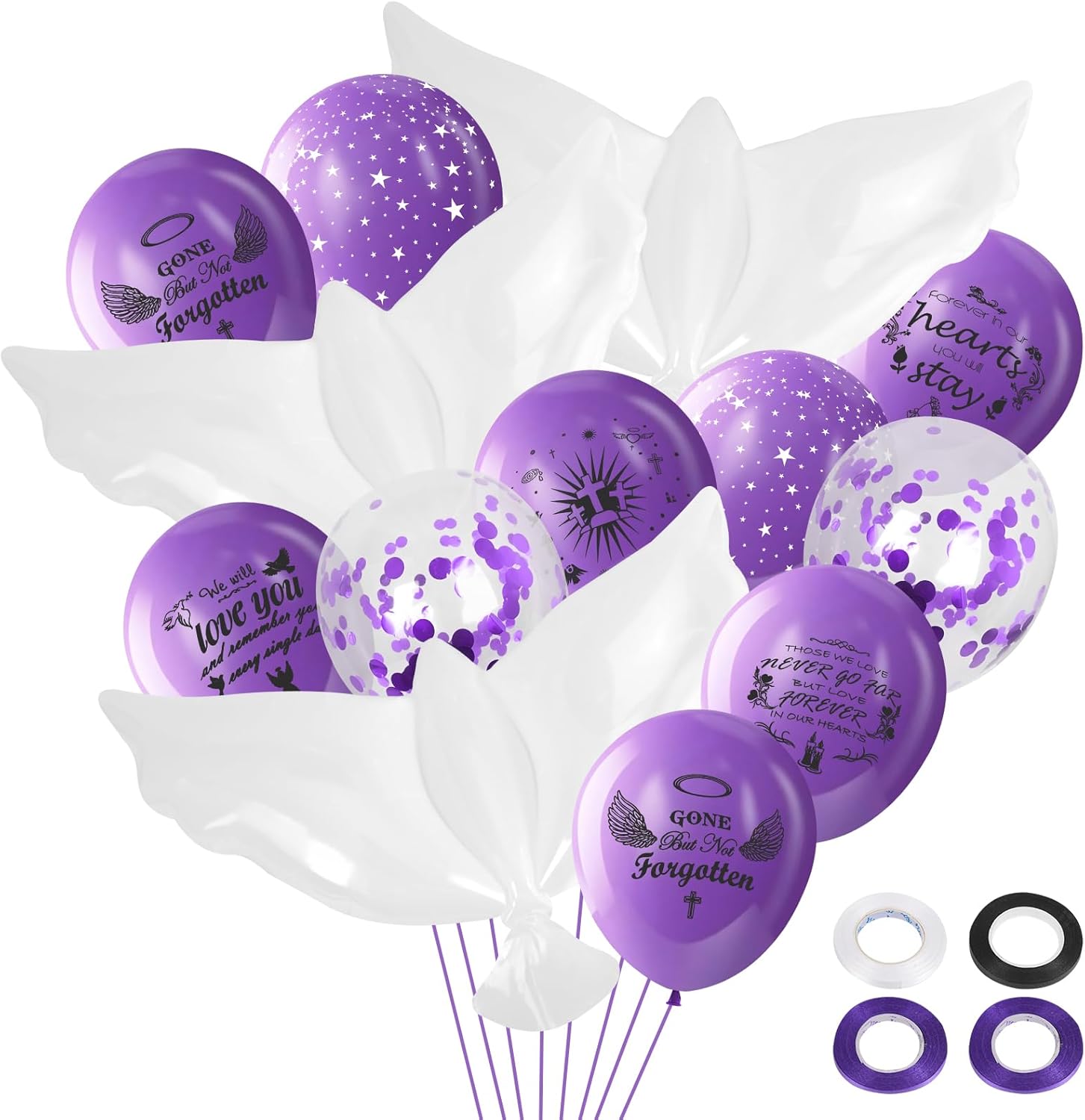 Amazon.com: YFDFFSDCY 60 PCS Memorial Balloons to Release in Sky ...