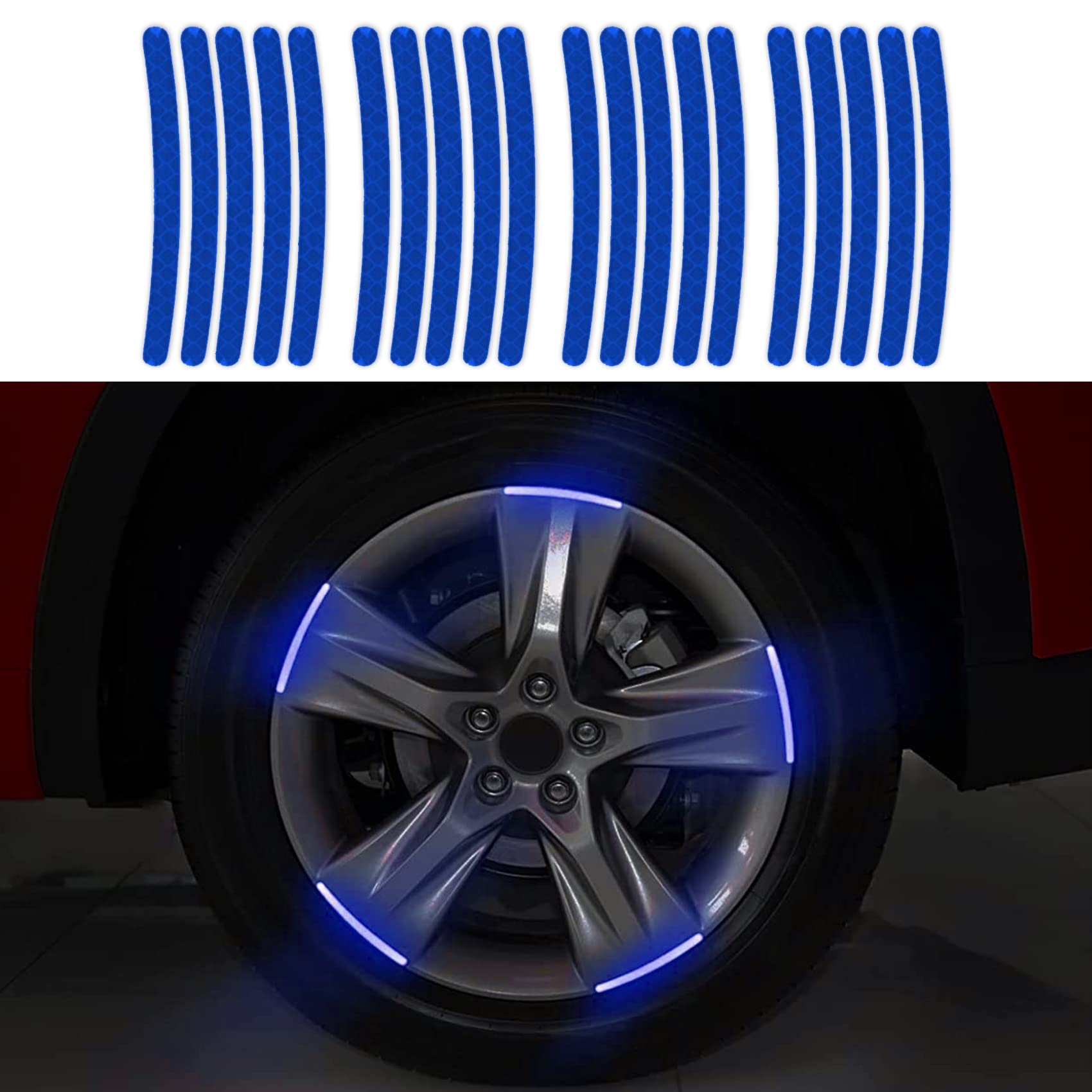 Amazon.com: 20Pcs Car Wheel Hub Reflective Sticker, Reflective Wheel ...