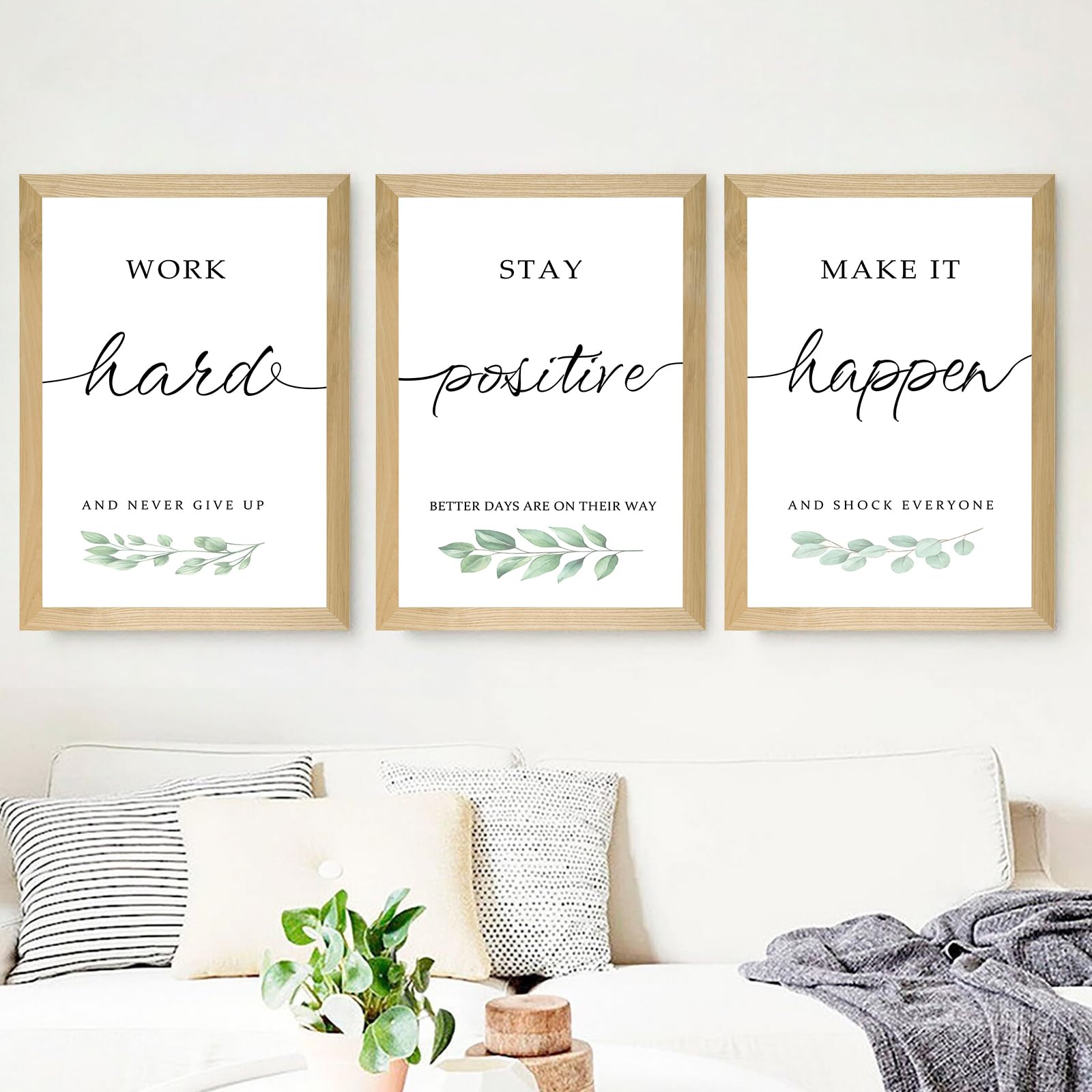 Amazon.com: Set of 3 Framed Inspirational Wall Art for Bedroom,12x16 ...
