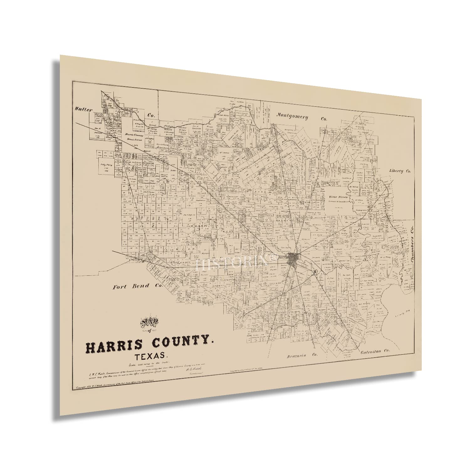 Historix Vintage 1879 Harris County Texas Map 18 X 24 | Desertcart Panama