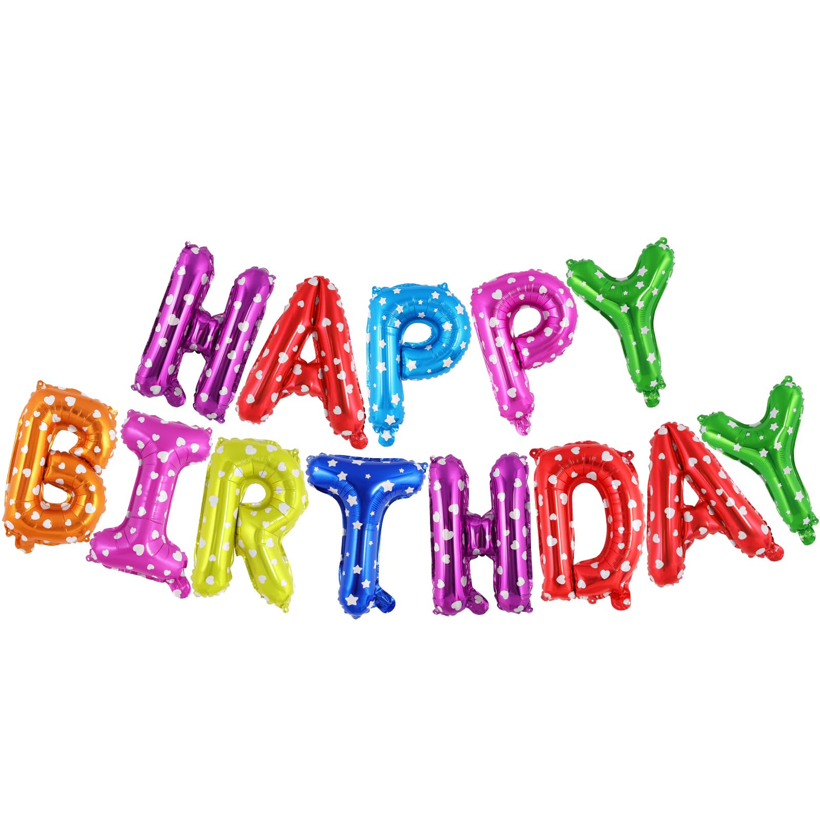 Amazon.com: Happy Birthday Balloons Banner 16 Inch, Foil Balloons ...