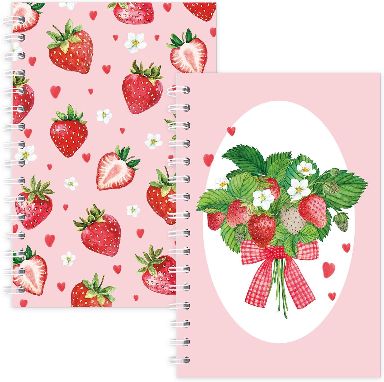 Amazon.com : JarThenaAMCS 2Pcs Strawberry A5 Spiral Notebooks 50 sheets ...