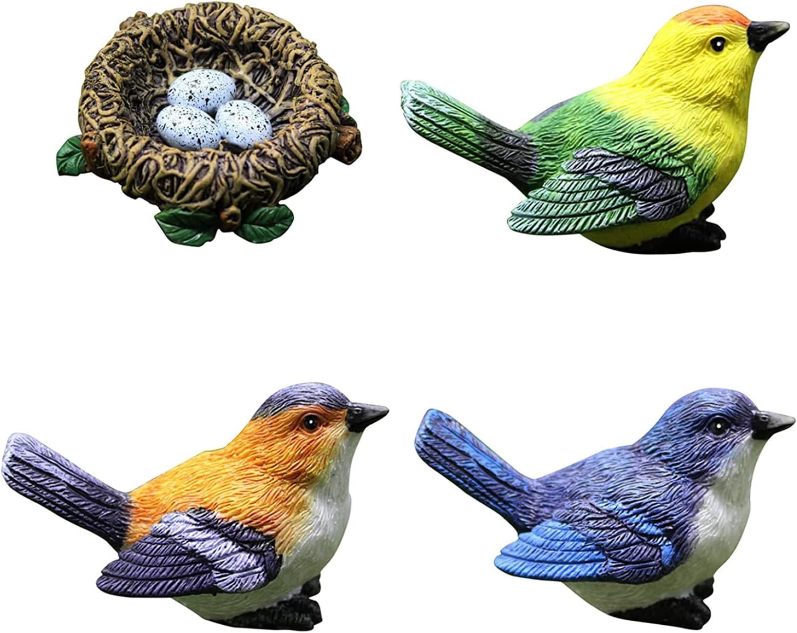 Amazon.com: Beauy Girl 3 Pcs Miniature Bird Decorative Figurines Garden ...