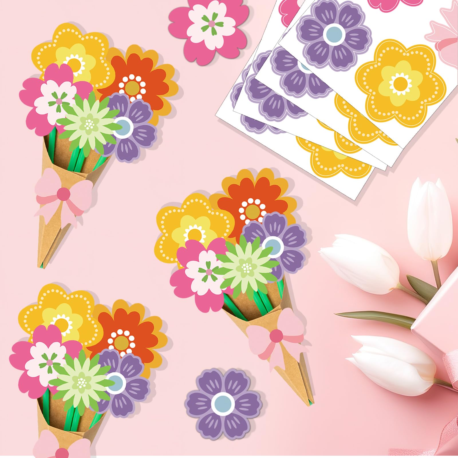 Snapklik.com : 24Pack Spring Flower Bouquet Craft Kit DIY Make Your Own ...