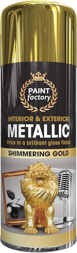 Metallic Gold Spray Paint 400ml, Interior & Exterior Application, Dries ...