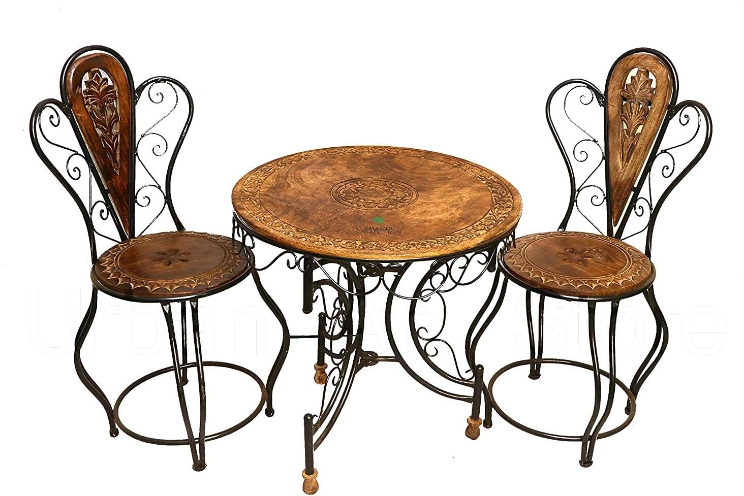 SMARTS COLLECTION Cast Iron 2 Seater Dining Set for Living Room | Pre ...