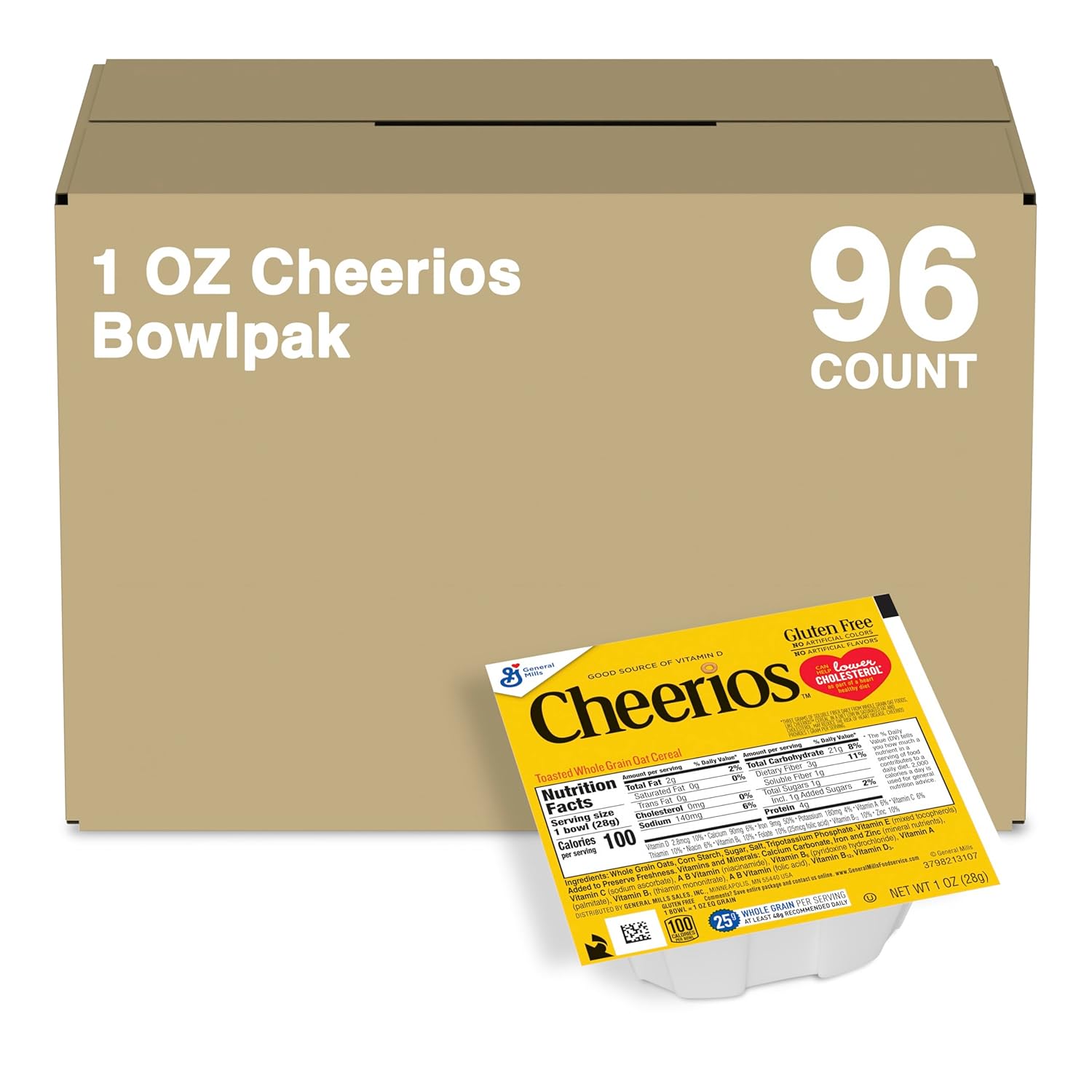 Amazon.com: Cheerios Bowlpak Cereal,1 Ounce (Pack of 96)