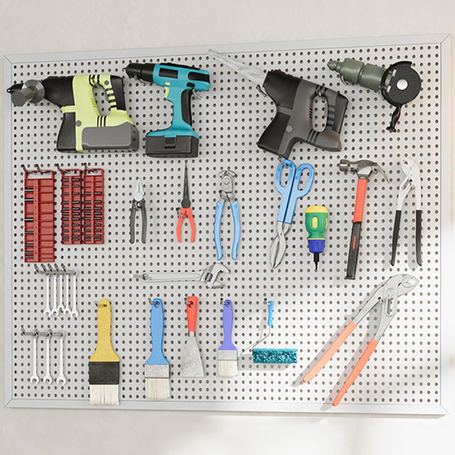 Metal Pegboard for Tools, Pegboard Wall Organizer, Strong Load-Bearing ...