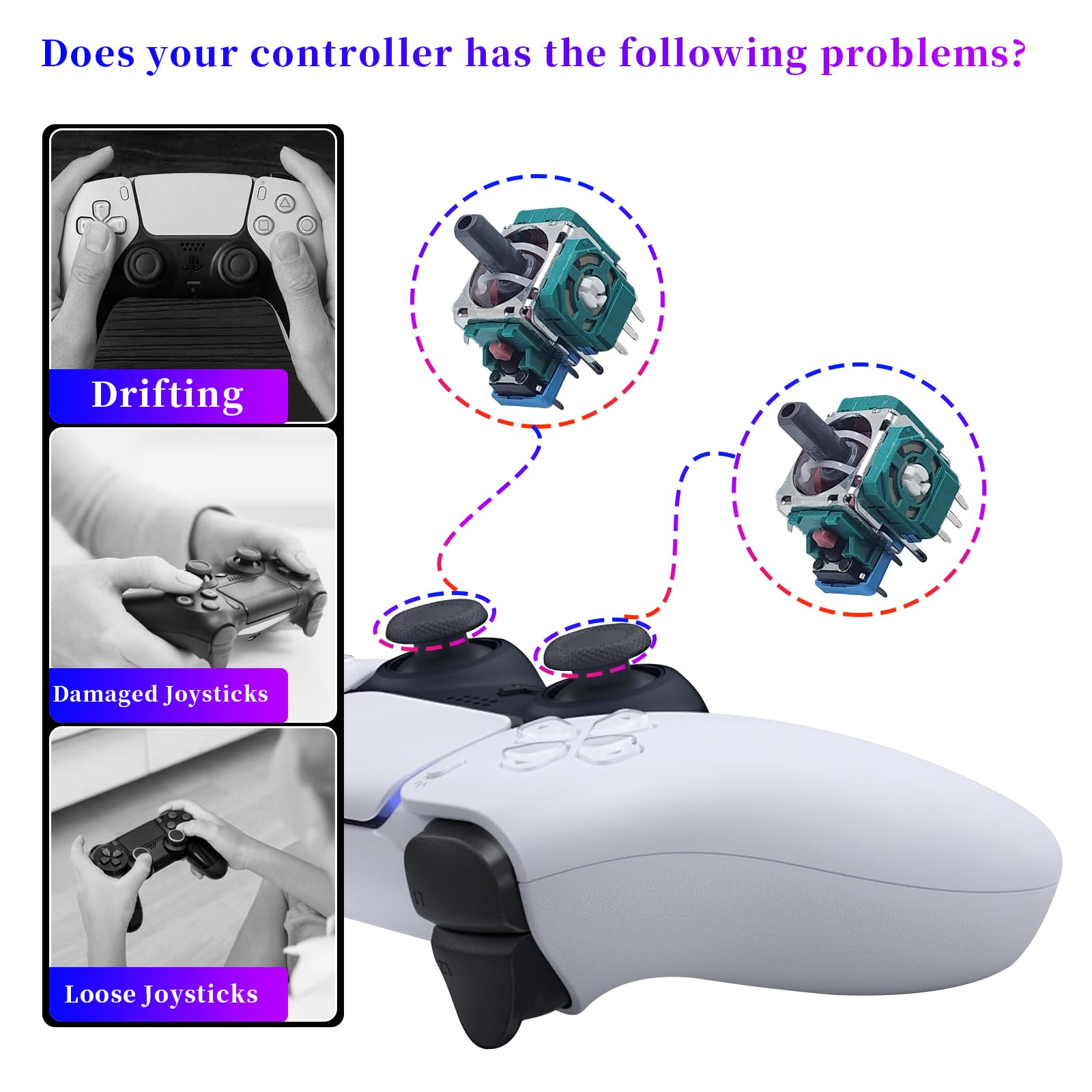 Snapklik.com : 2+2 Eaglewireless PS5 Analog Stick Replacement Part PS5 ...