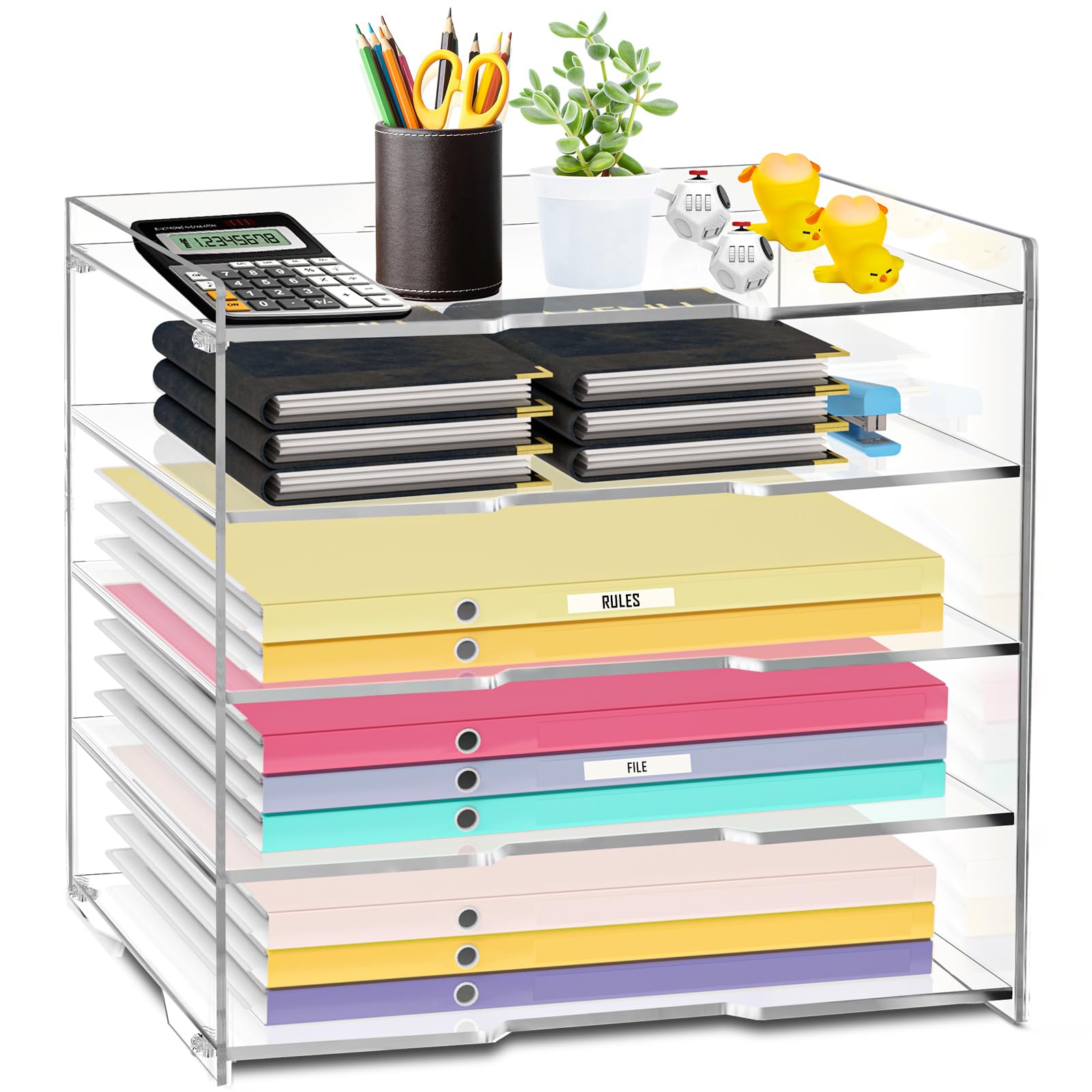 Snapklik.com : KKU 5 Tier Clear Acrylic Desk Organizer