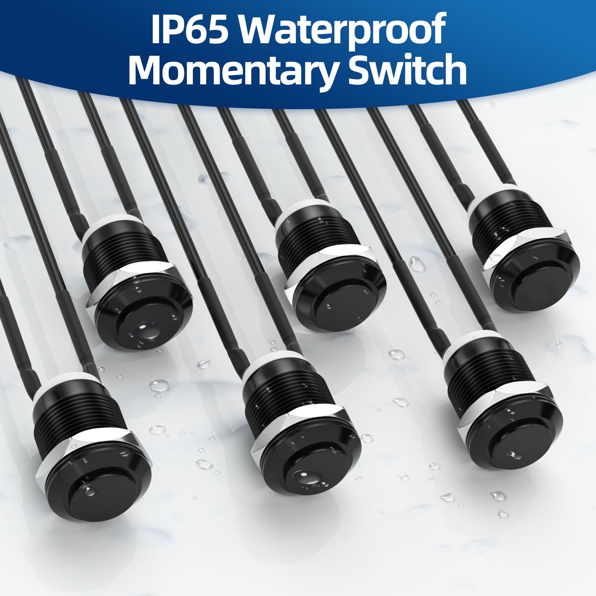 Snapklik.com : DaierTek 12mm Momentary Push Button Switch 12V Black ...