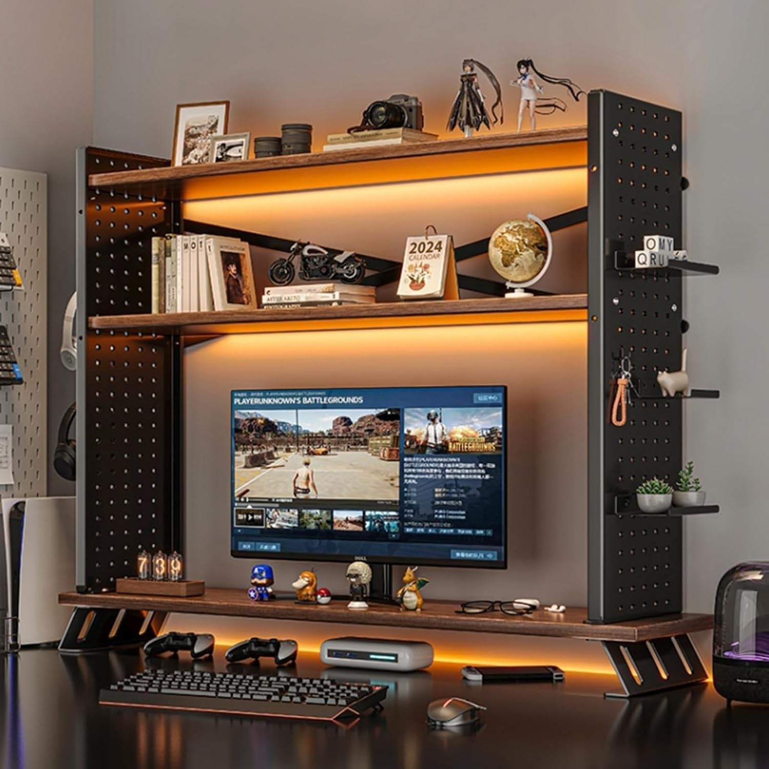 Amazon.com: 3 Tier Adjustable Desk Bookshelf - Multipurpose Countertop ...