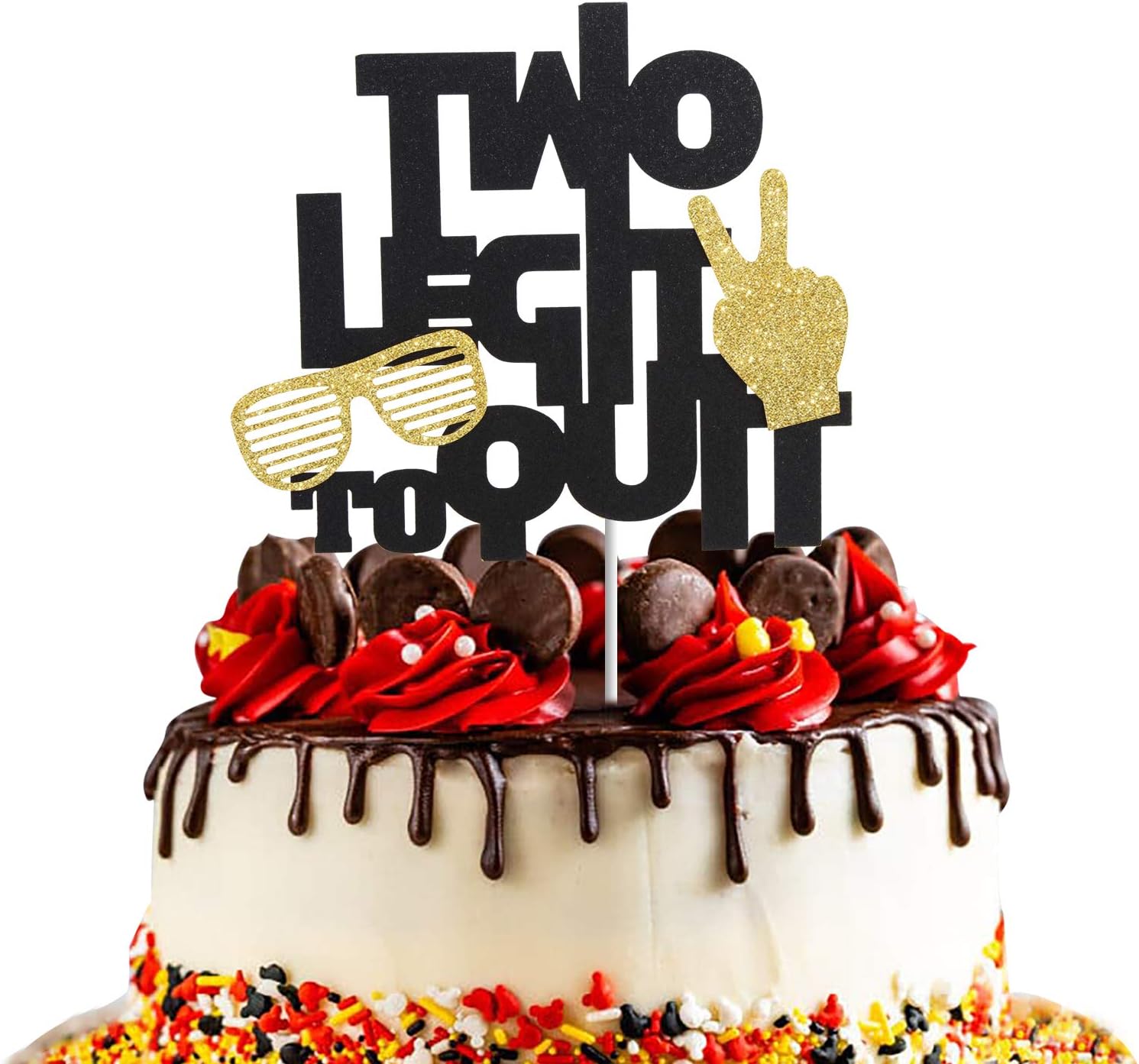 Amazon.com: Two Legit Cake Topper,Glitter Two Legit to Quit ,Two Years ...