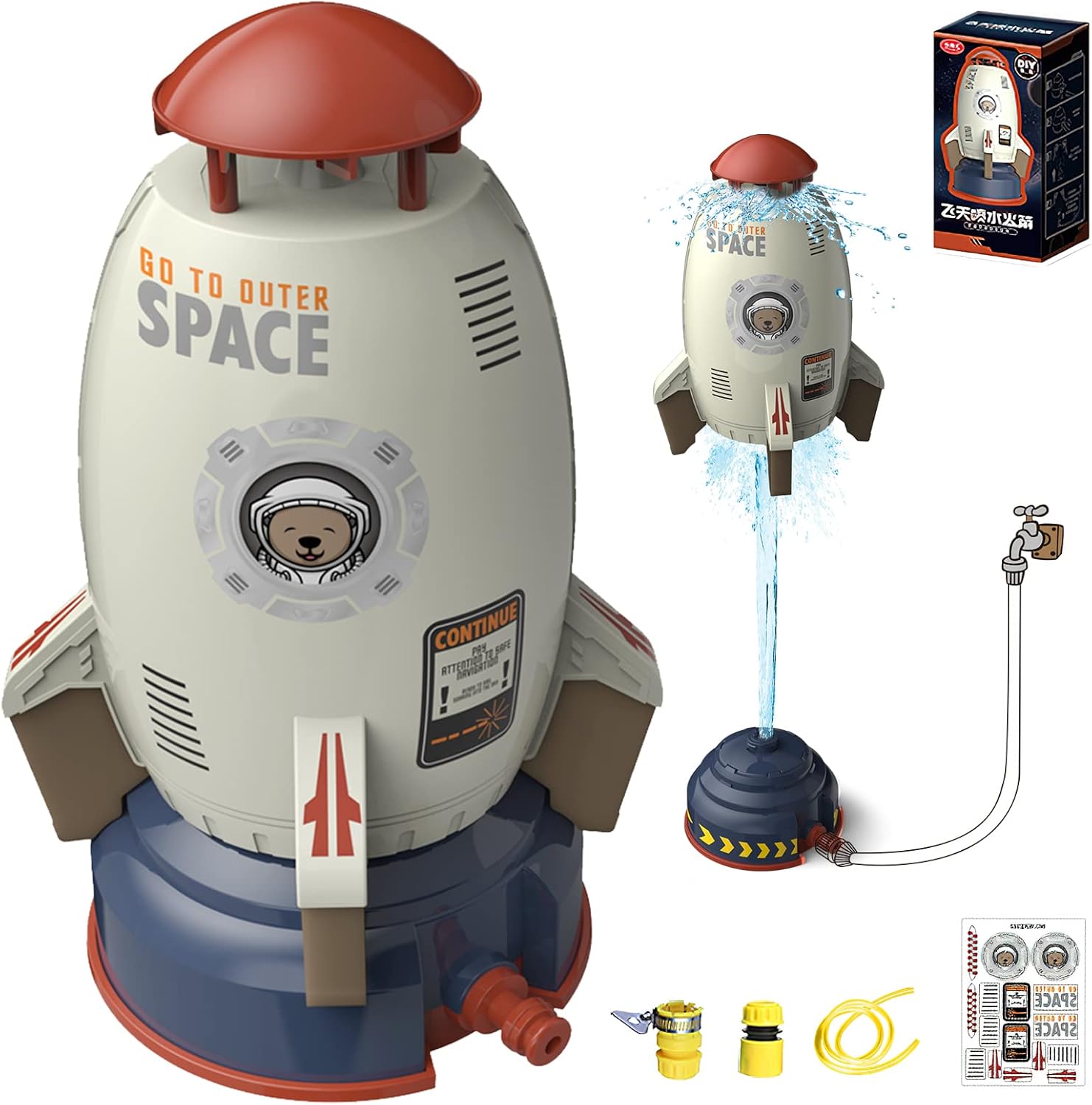 Amazon.com: Mostop Outdoor Sprinkler for Kids, Summer Rocket Water Toy ...